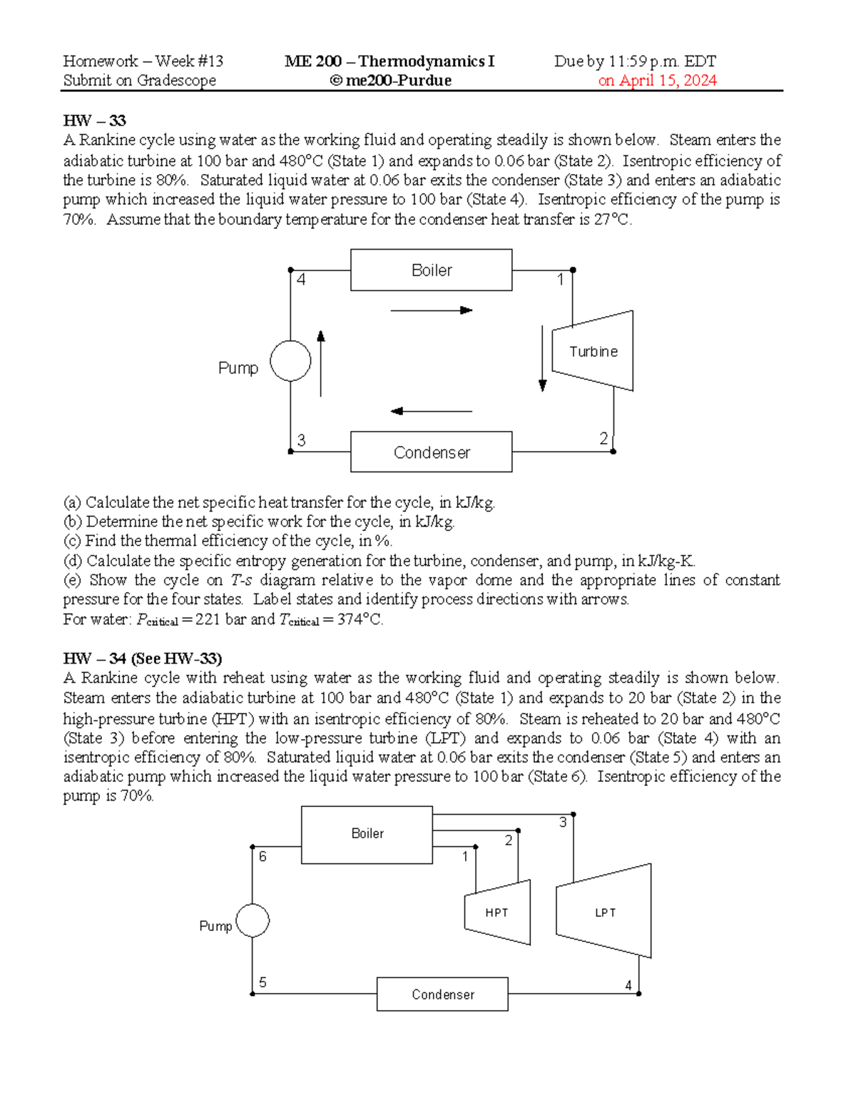 HW33-35 - Homework 33 34 and 35 questions - Homework – Week #13 ME 200 ...