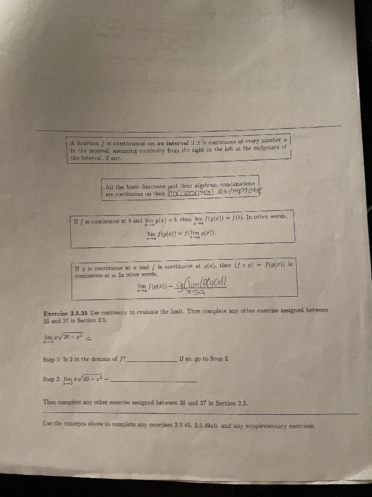 Calculating Limits Using Limit Laws - MATH 1041 - Studocu
