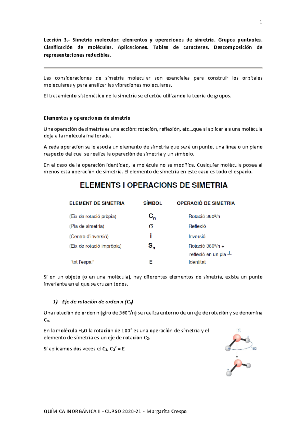Tema3 QI2 merged - Lección 3.- Simetría molecular: elementos y ...