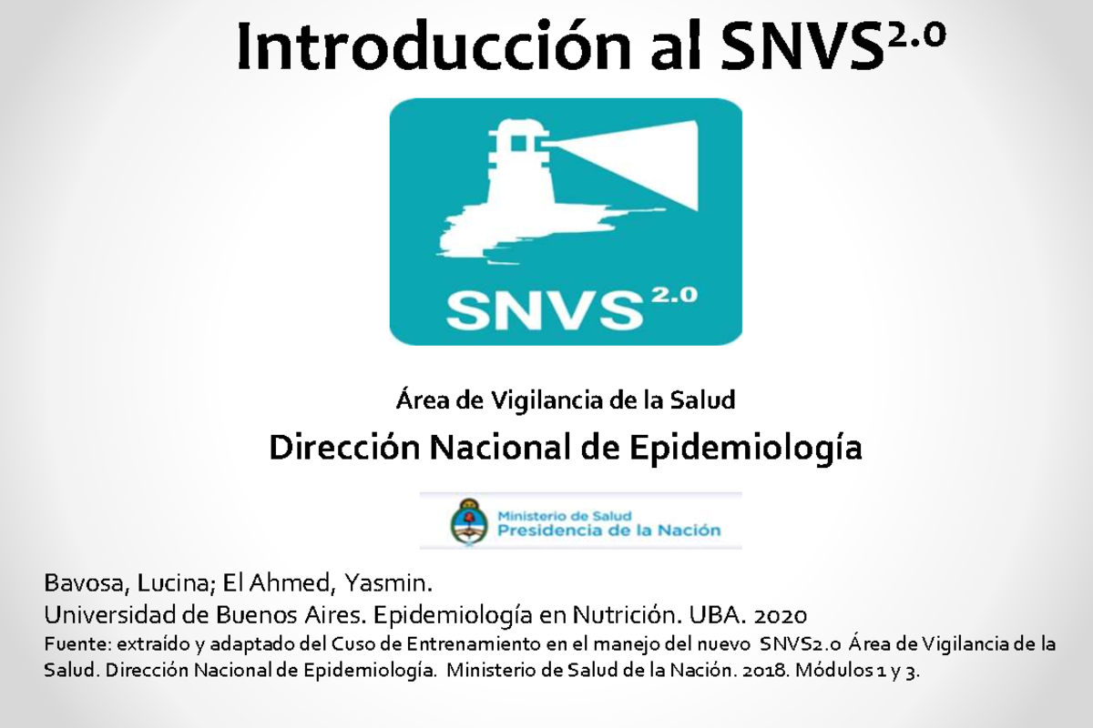 Snvs2.0 anexo - Apunte vigilancia en salud. - Introducción al SNVS 2 ...