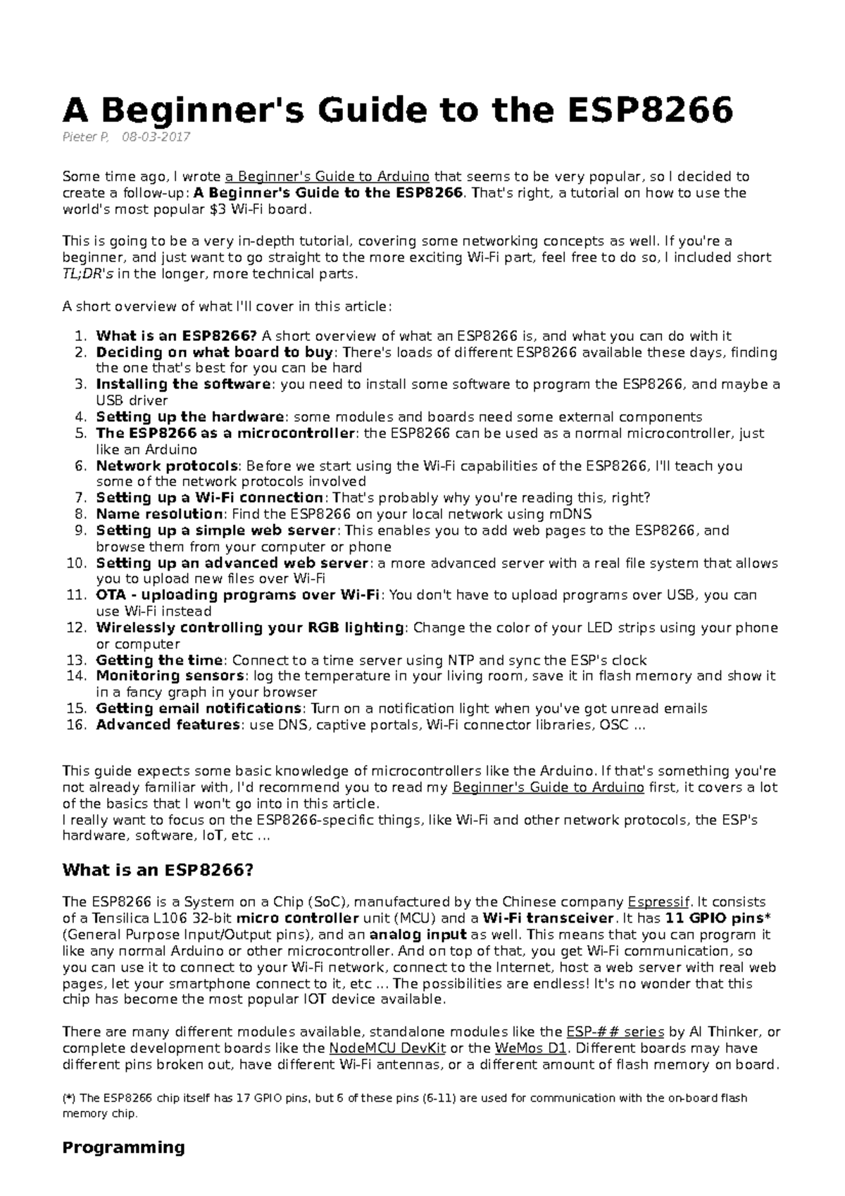 A Beginner's Guide to the ESP8266 - That's right, a tutorial on how to ...