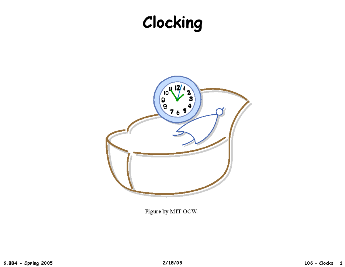 L06 clocks - RLRHu/dw)t7/G)A - Clocking Figure by MIT OCW. Why Clocks ...