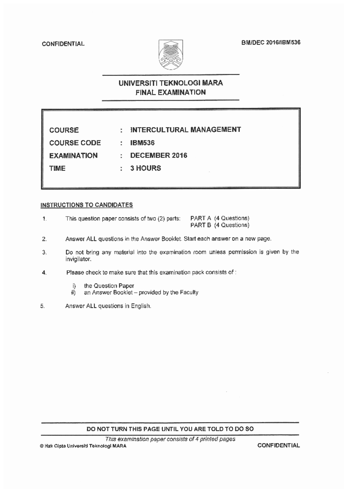 IBM536 2016 - International business management electronic question ...