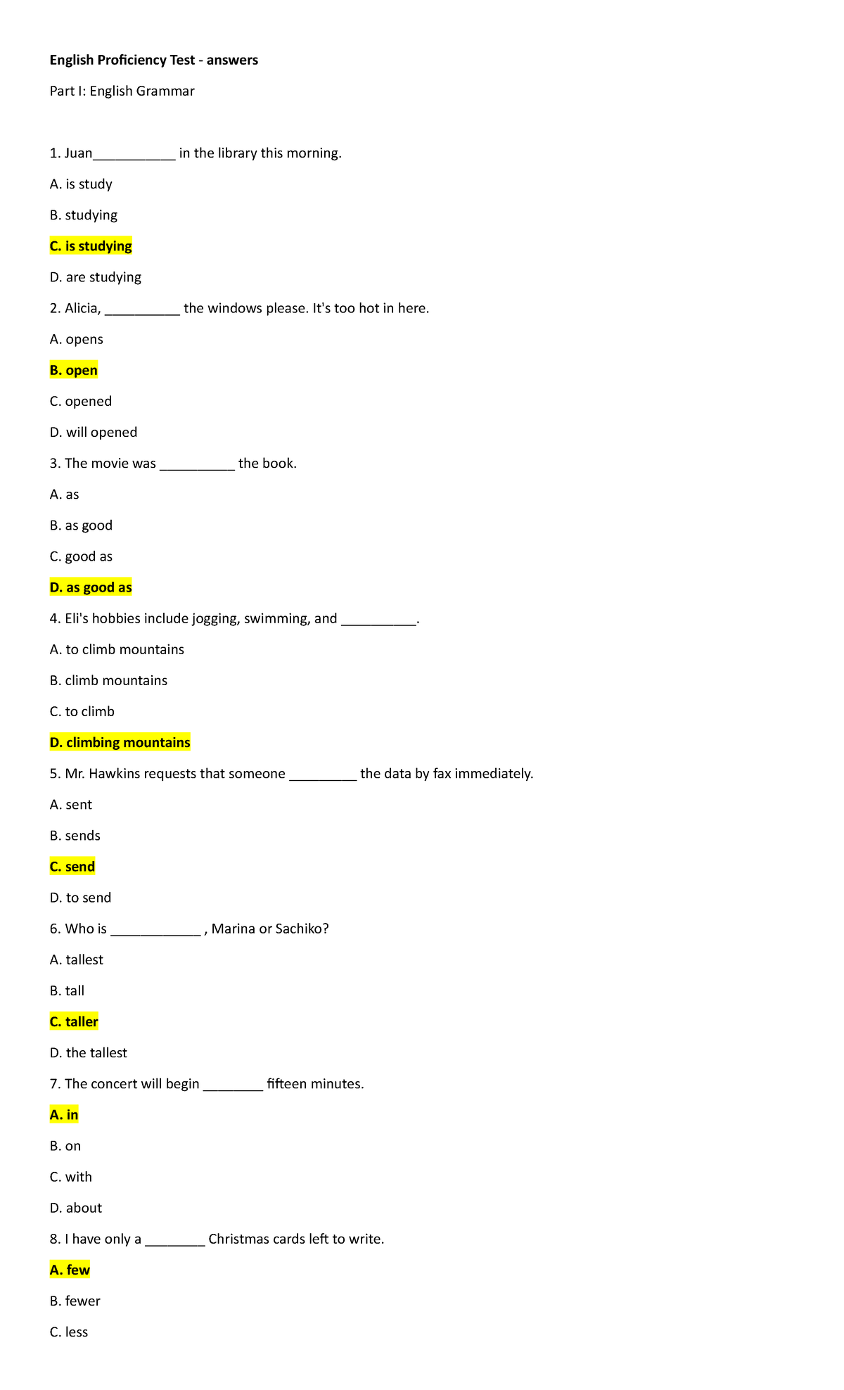 English Proficiency Test A Is Study B Studying C Is Studying D english-proficiency-test-a-is-study-b-studying-c-is-studying-d