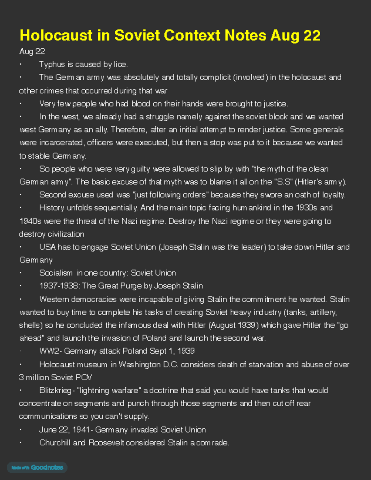 Holocaust- Soviet - Holocaust in Soviet Context Notes Aug 22 Aug 22 ...