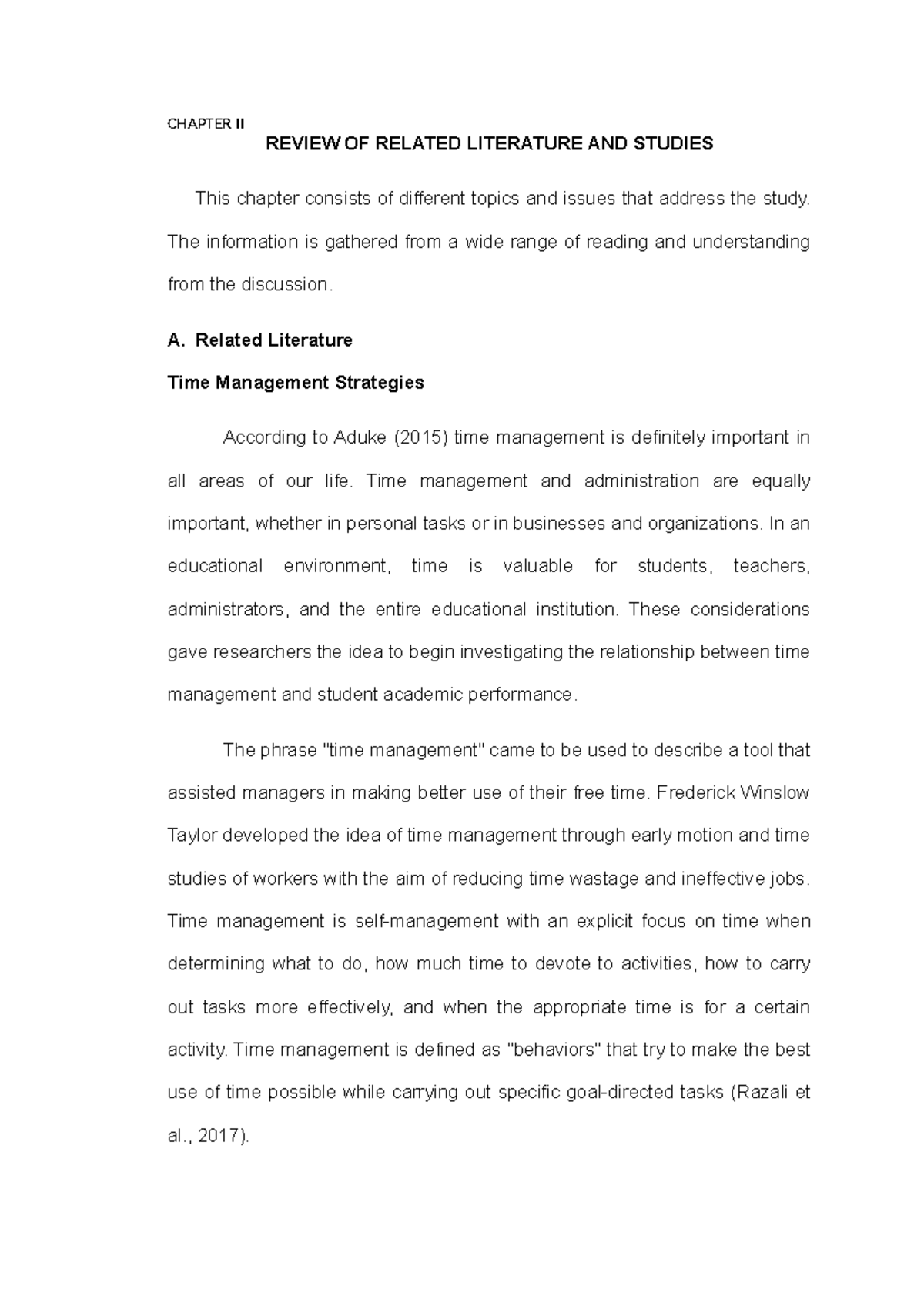 Chap 2 rrl rrs - gew - CHAPTER II REVIEW OF RELATED LITERATURE AND ...