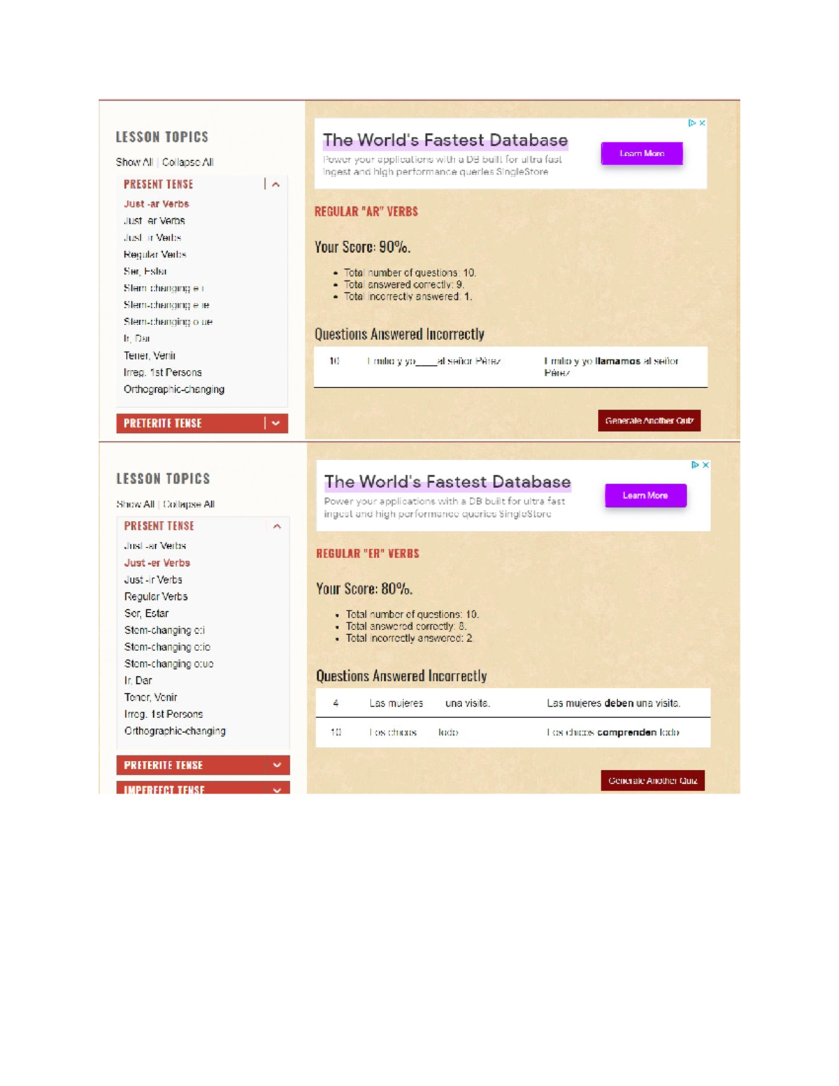 Jueves, 9 de septiembre- Práctica de verbos (AR,ER, and IR Verbs ...