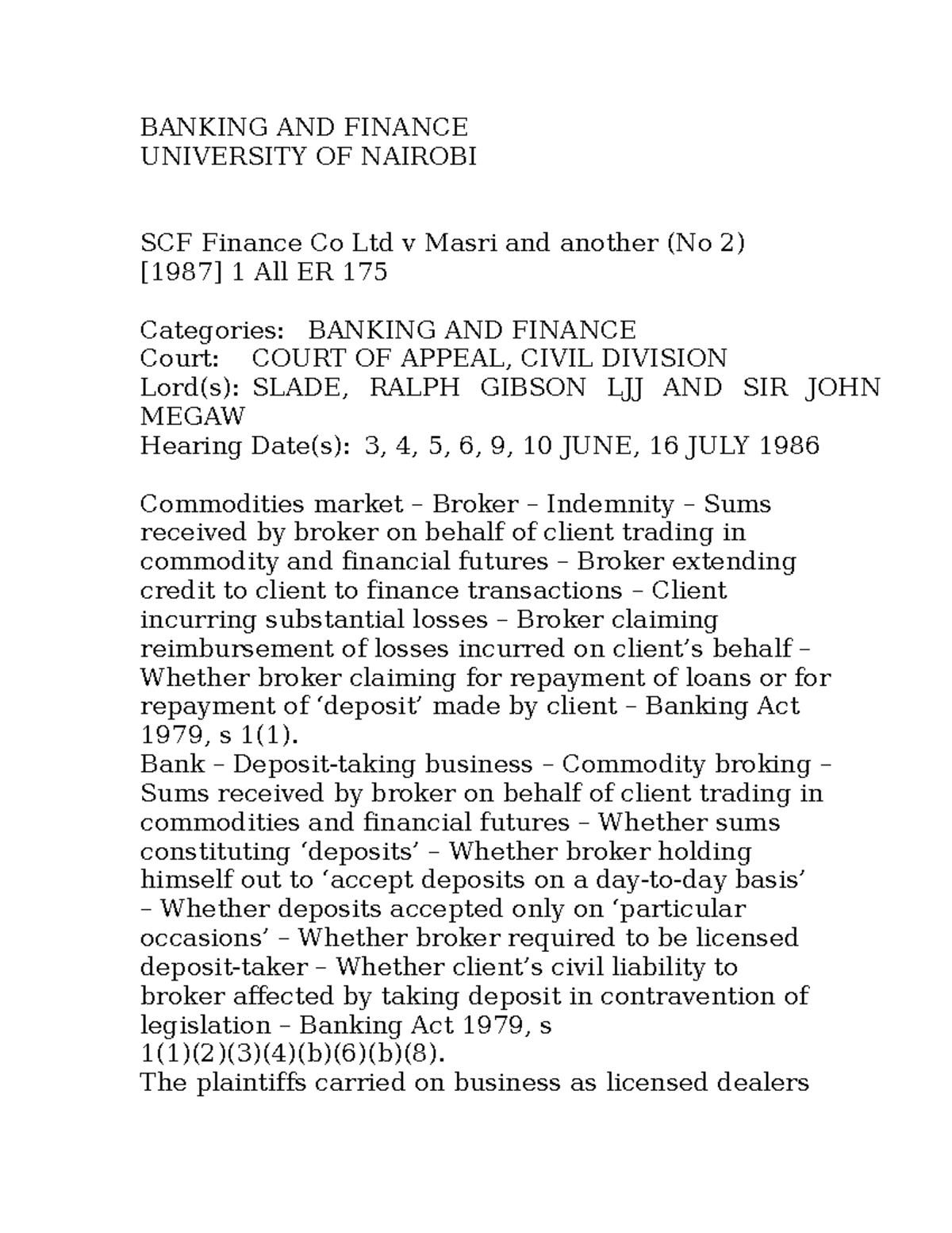 Banking Cases ALL ENG Reports - BANKING AND FINANCE UNIVERSITY OF ...