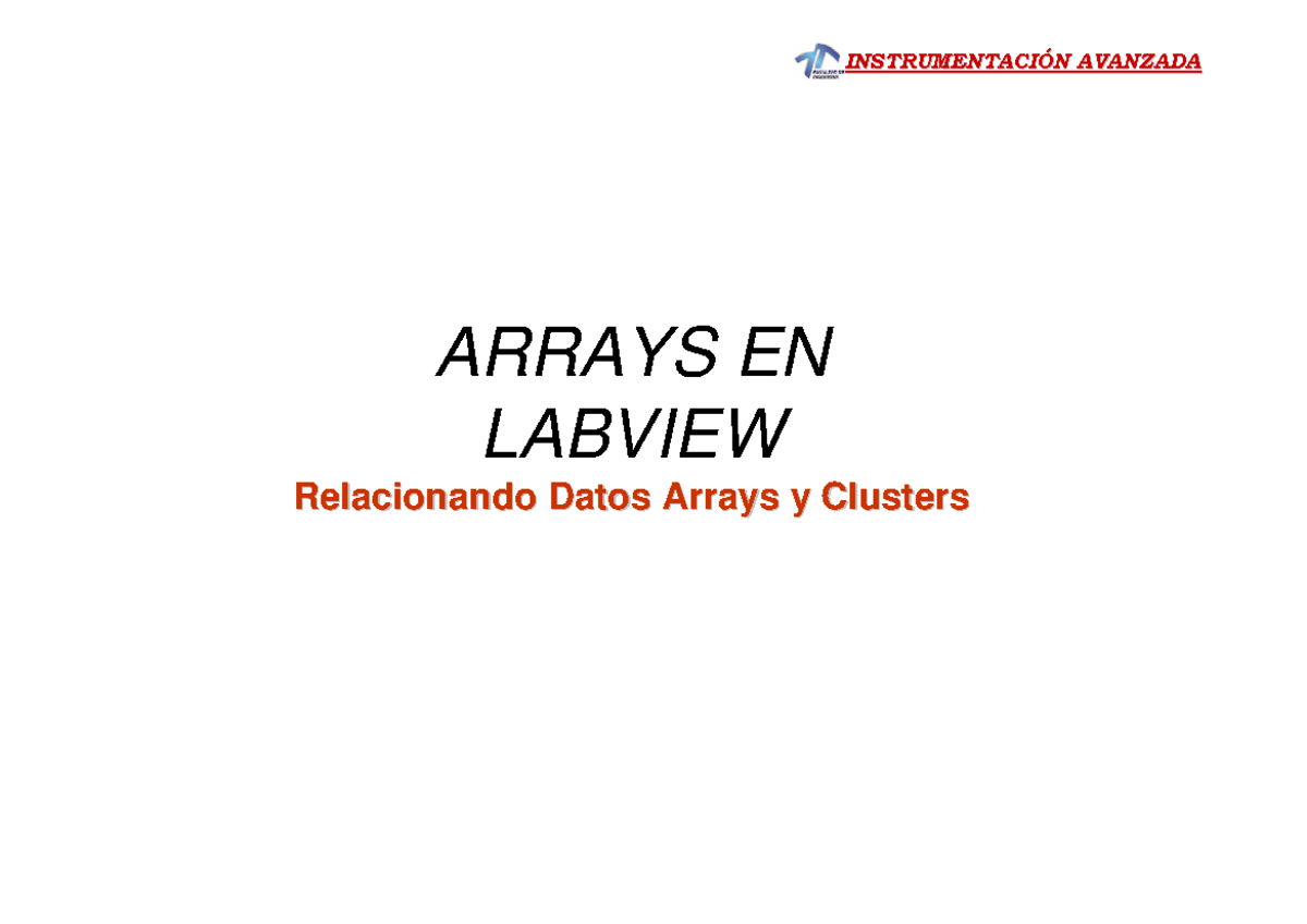 Arrays clusters - Apuntes - INSTRUMENTACI INSTRUMENTACI Ó Ó N AVANZADA ...