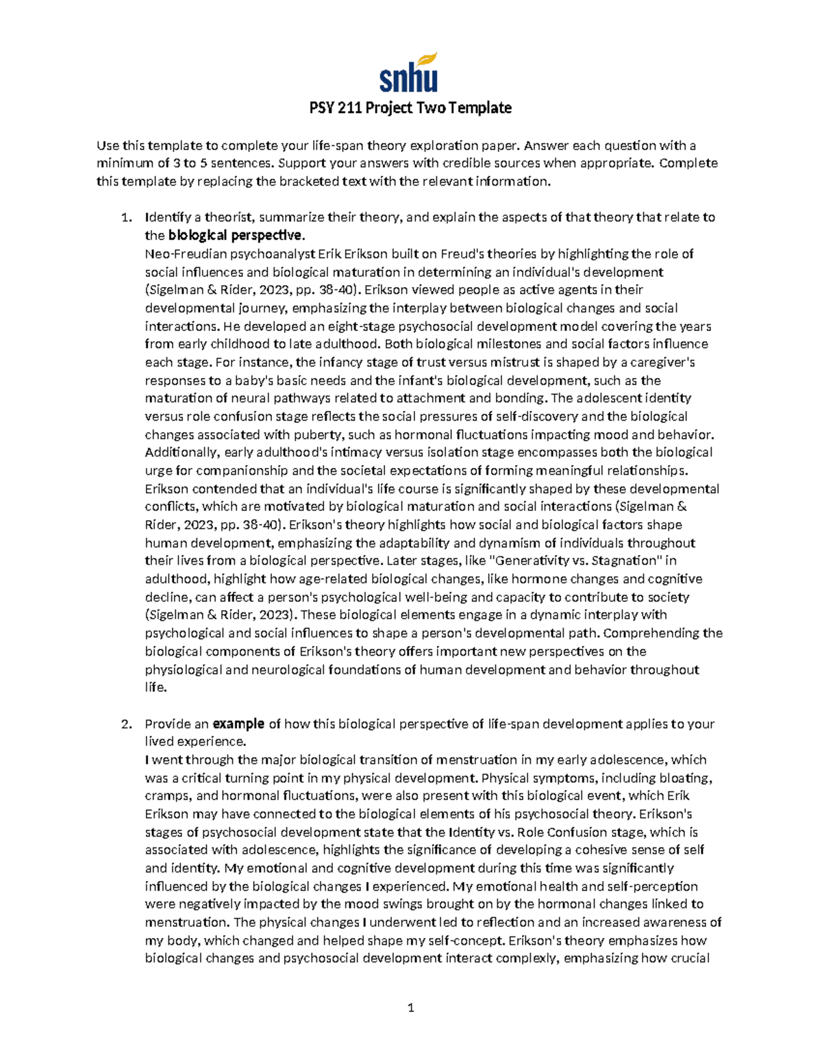 PSY 211 Project Two Template - PSY 211 Project Two Template Use this template to complete your ...