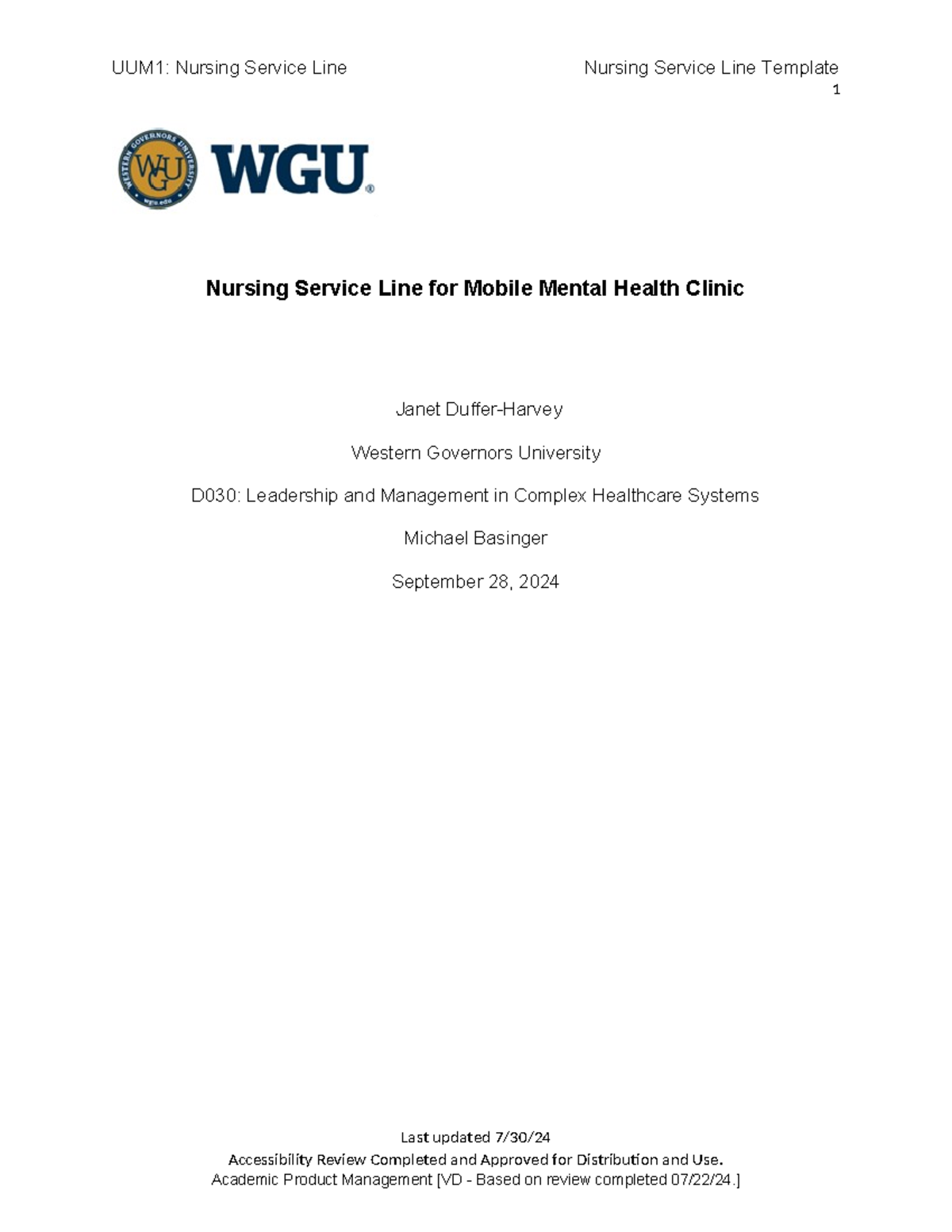 Nursing Service Line Template D030 - 1 Nursing Service Line for Mobile ...