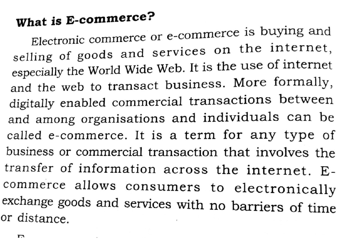 E-commerce meaning and defenition - E-Business and Cyber Laws - Studocu