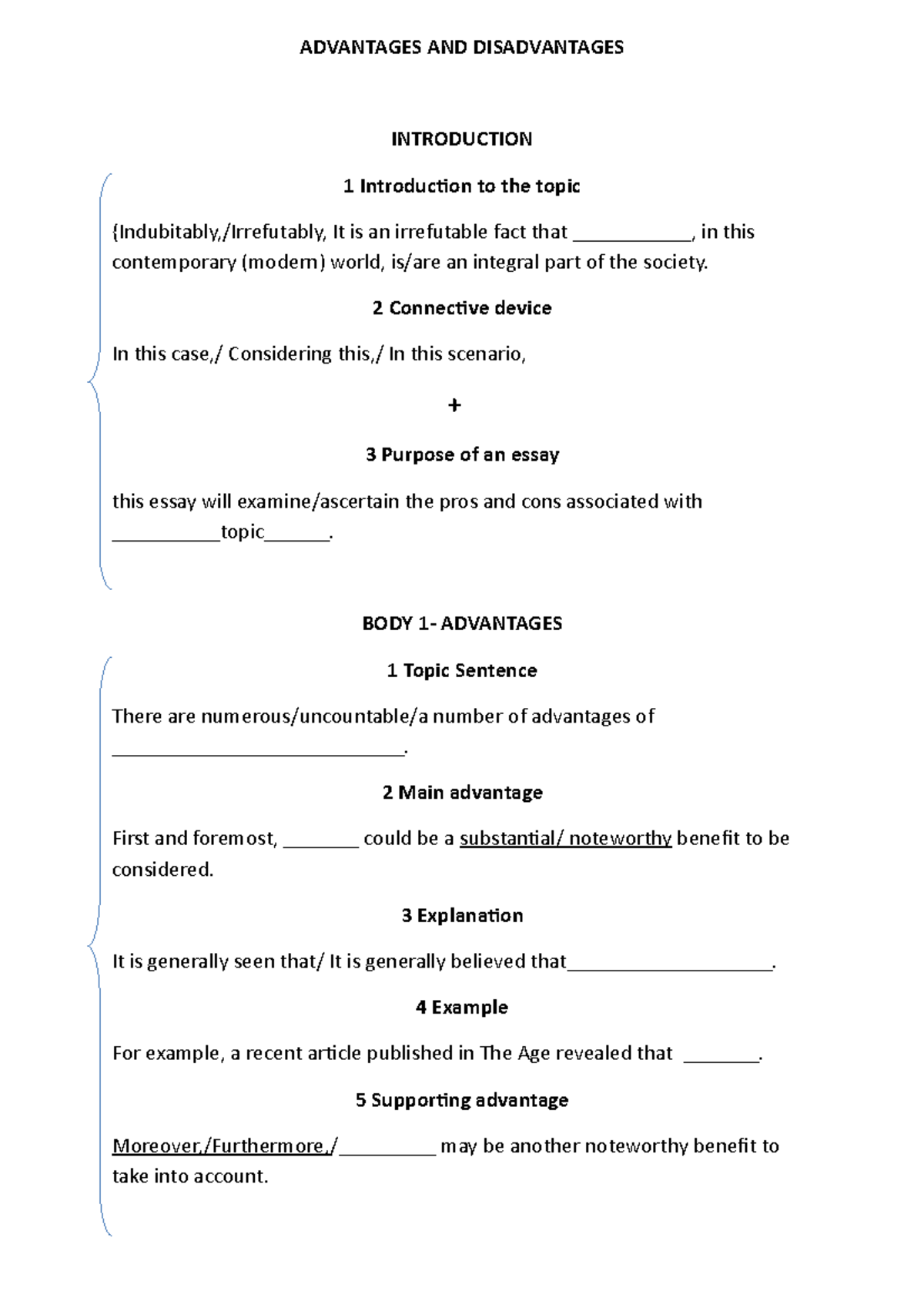 Advantages-and-Disadvantages - ADVANTAGES AND DISADVANTAGES ...