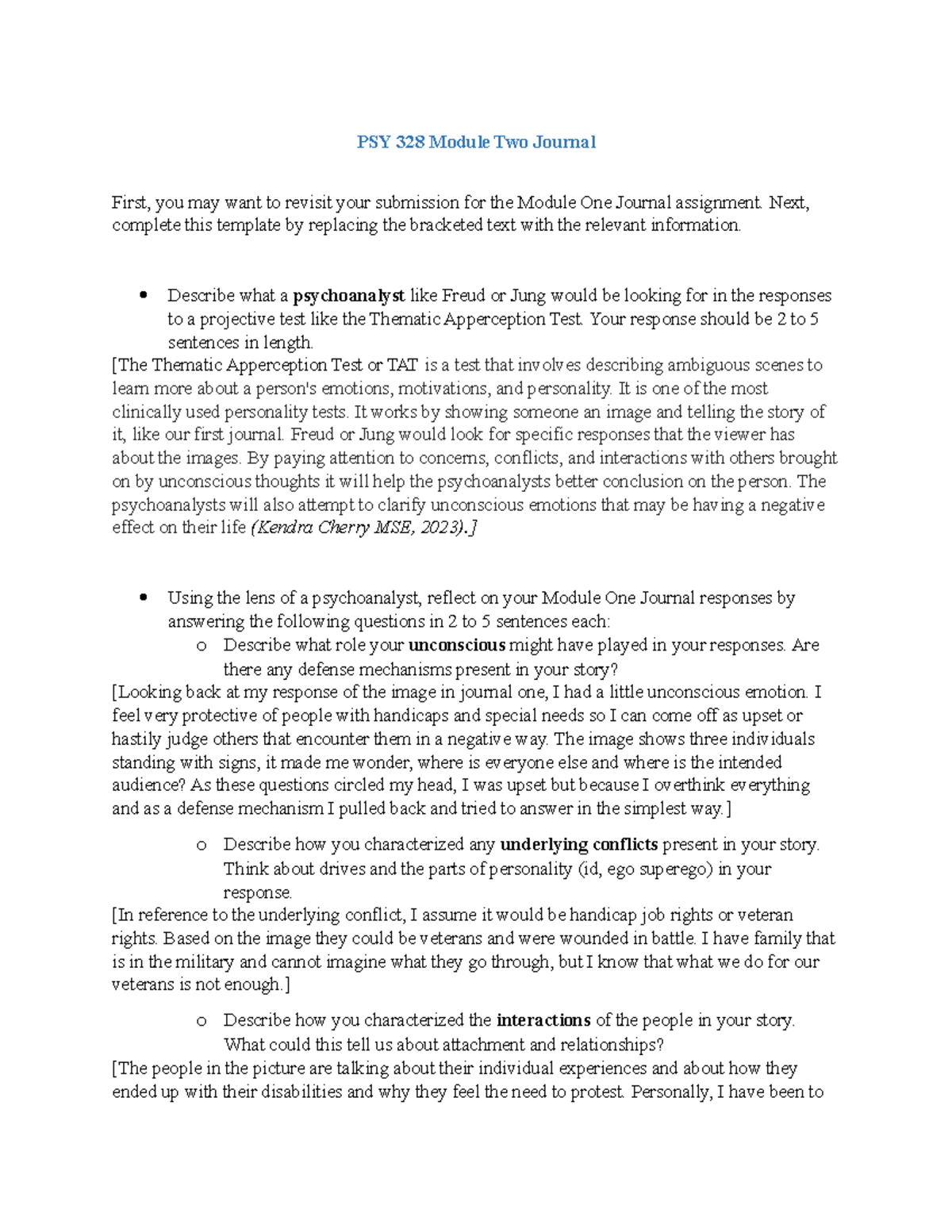 PSY 328 Module Two Journal - PSY 328 Module Two Journal First, you may ...