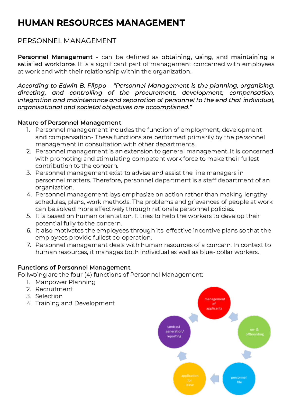 Human Resources Management Notes - HUMAN RESOURCES MANAGEMENT PERSONNEL ...