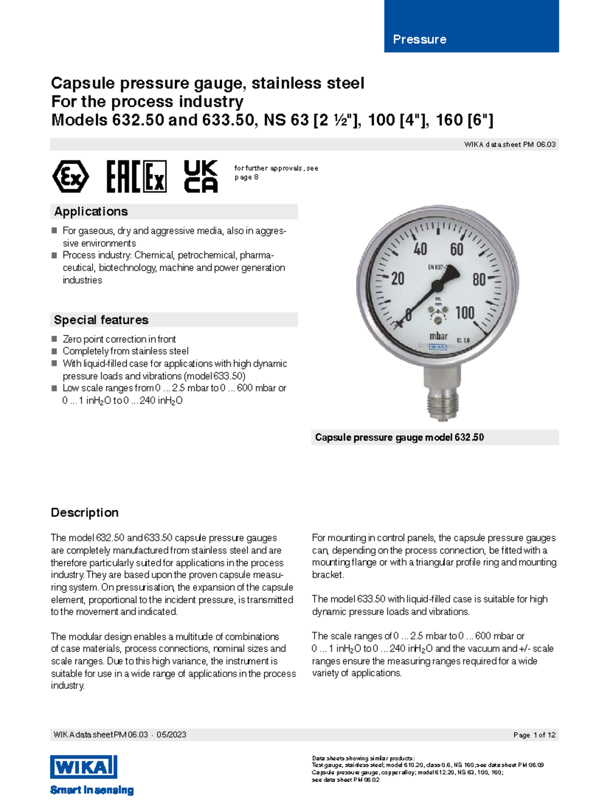 Wika Pressure Gauge Data Sheet at Michael Mock blog