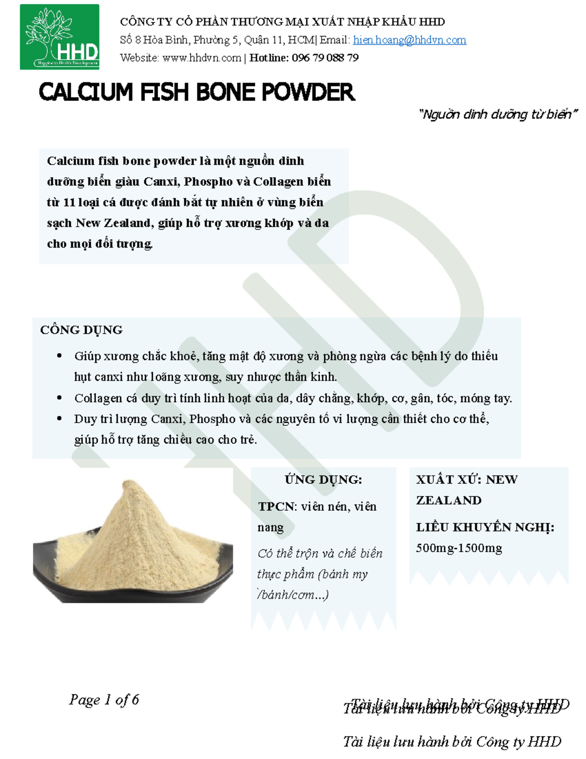 Calcium FISH BONE Powder - Page 1 of 6 CALCIUM FISH BONE POWDER “Ngu ồ ...
