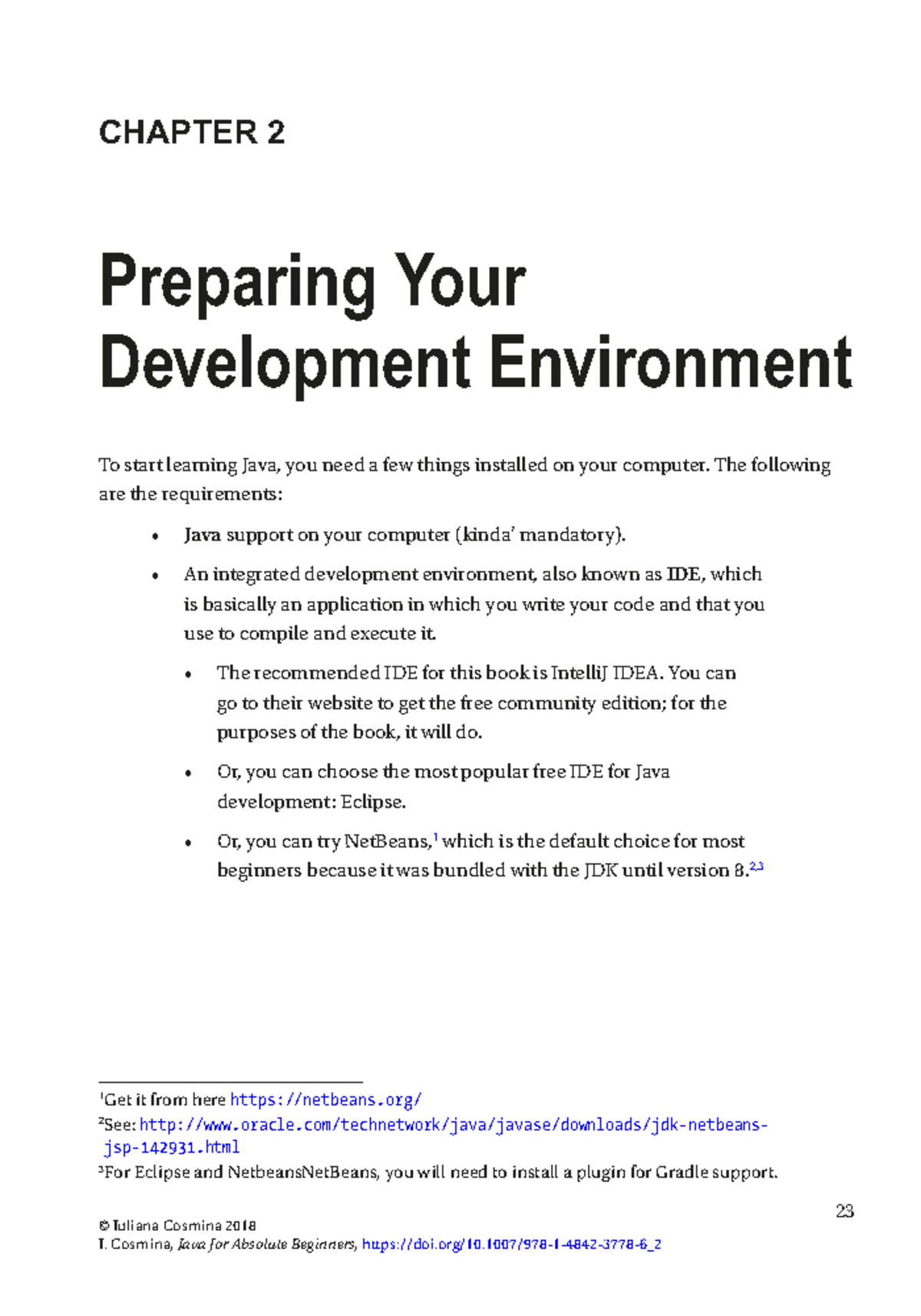 978-1-4842-3778-6 2 - © Iuliana Cosmina 2018 23 I. Cosmina, Java for Absolute Beginners , - Studocu