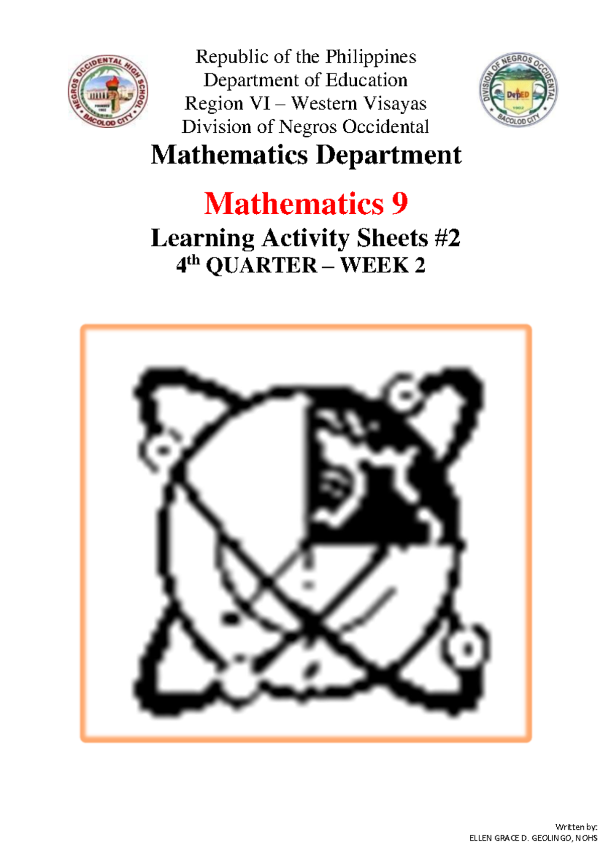 Q4 LAS2 Math 9 - dadwada - Written by: Republic of the Philippines ...