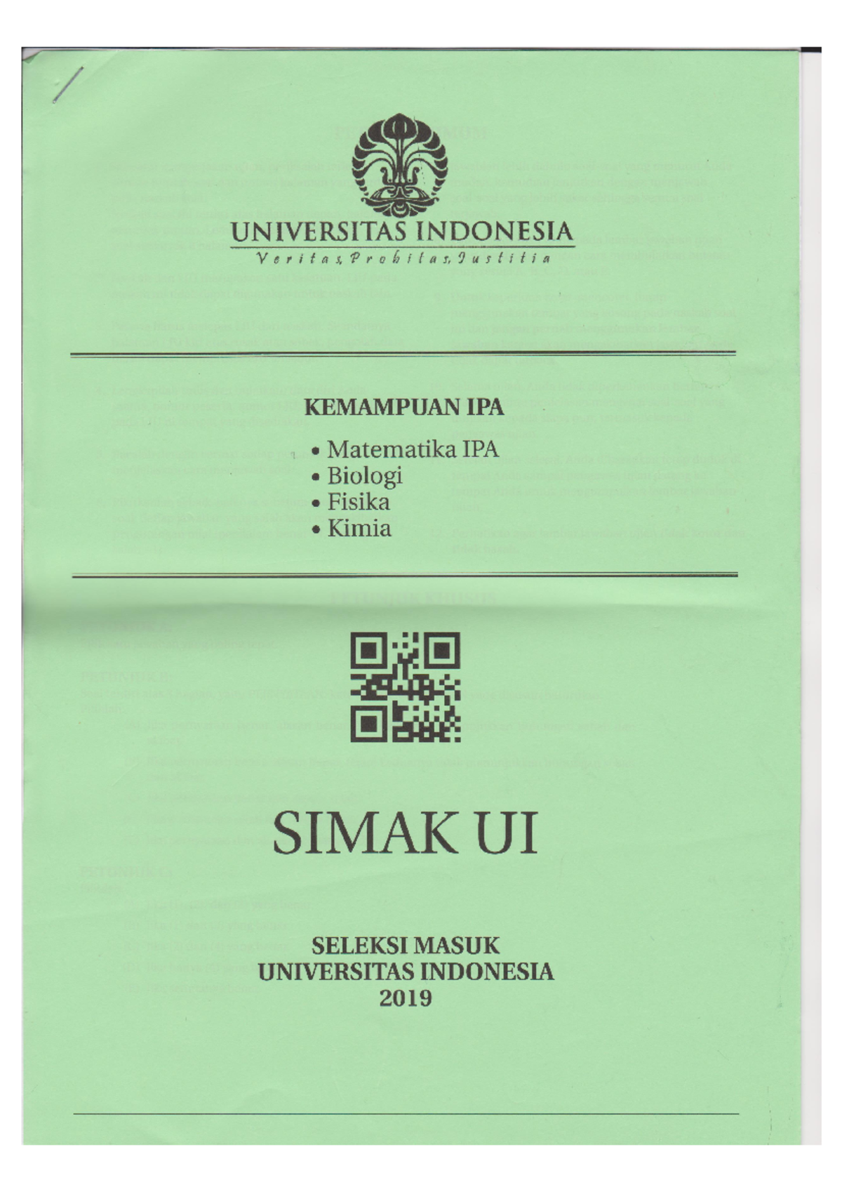 Simak ui 2019 - Latihan soal - Landasan Matematika - Studocu