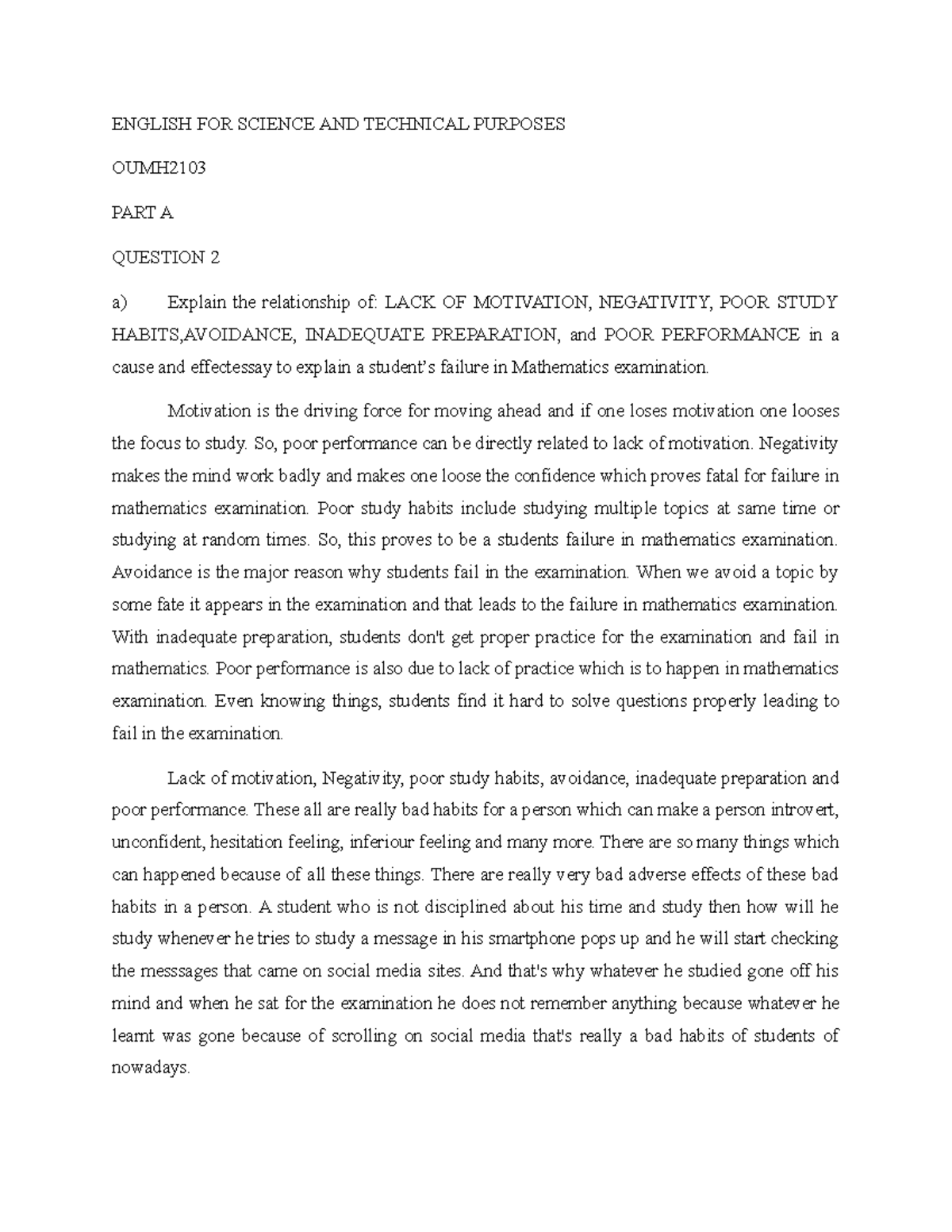 Bi nina - notes - ENGLISH FOR SCIENCE AND TECHNICAL PURPOSES OUMH PART ...