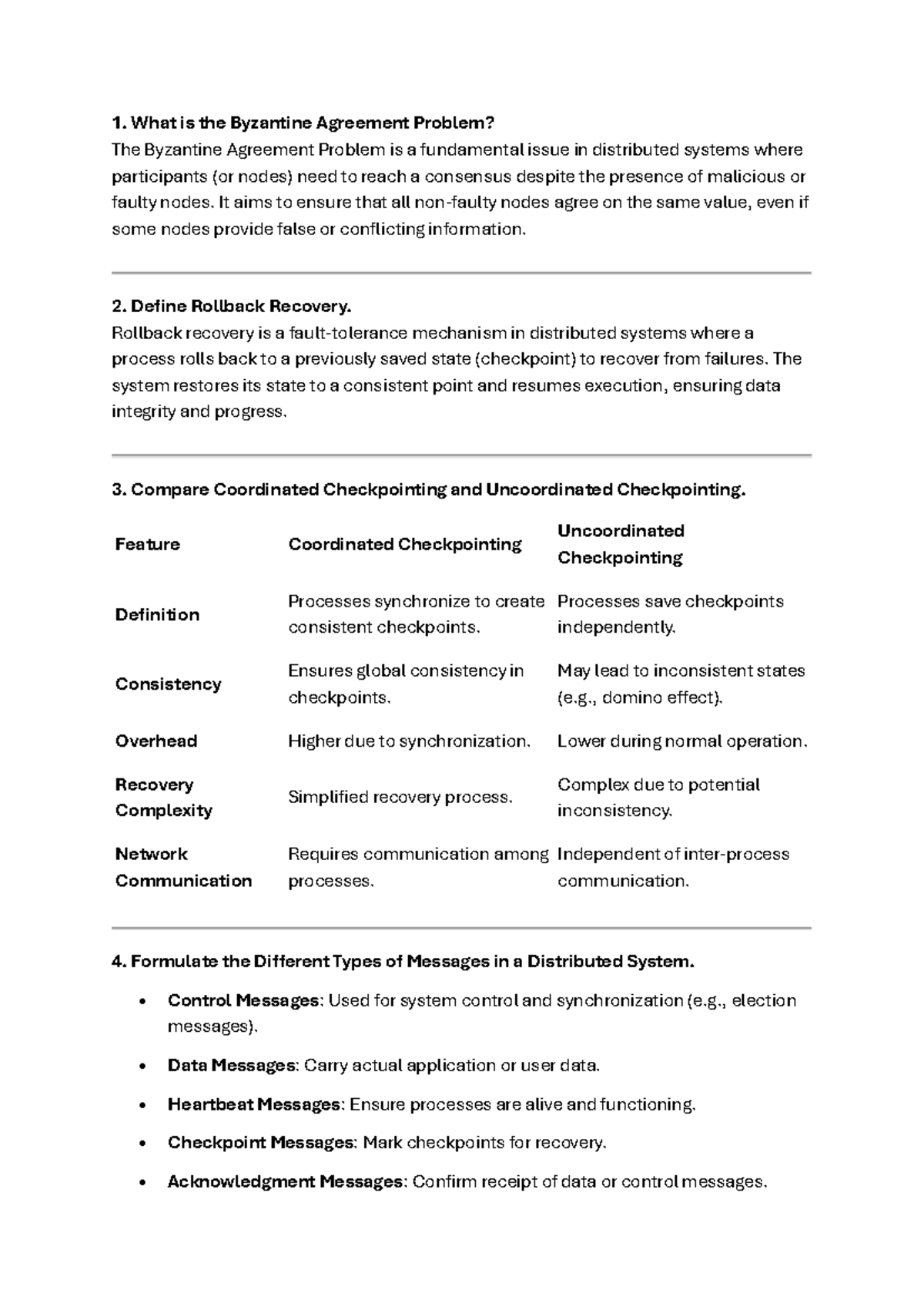 Distributed 2marks Ds Answers For Two Marks Lecture Notes What Is The Byzantine Agreement
