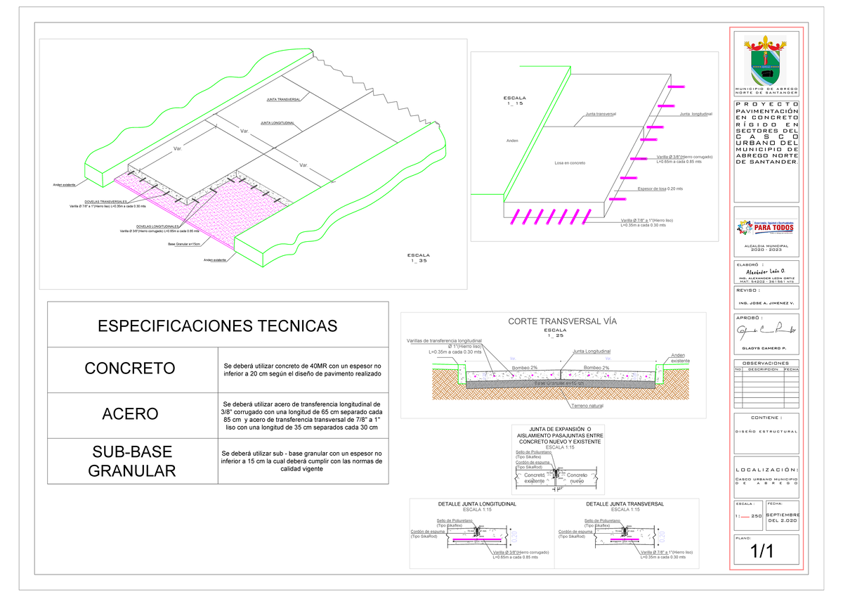 0. Diseño Estructural - Var. Var. Var. DOVELAS TRANSVERSALES DOVELAS ...