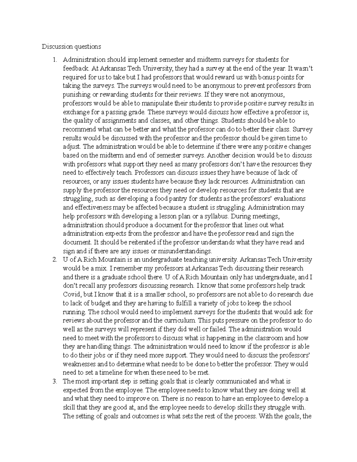 Chapter 4 Performance Management - Discussion questions Administration ...