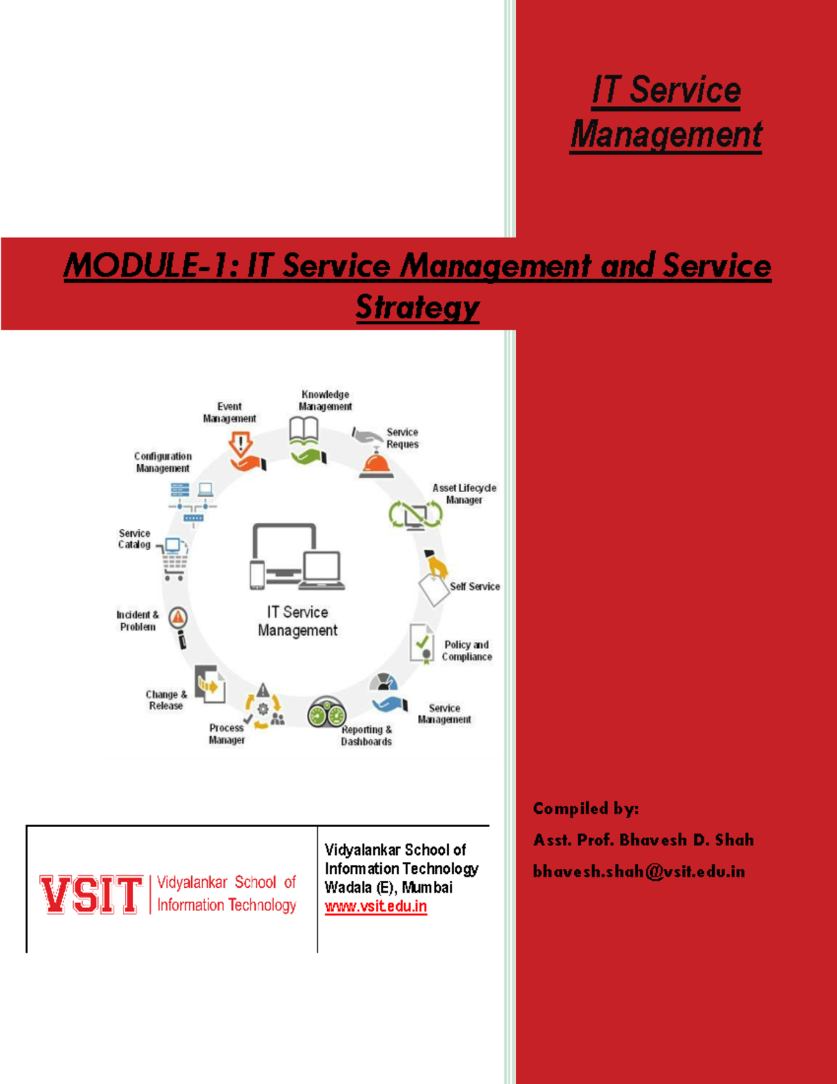 ITSM Unit 1 - Sem 6 - IT Service Management Compiled by: Asst. Prof ...