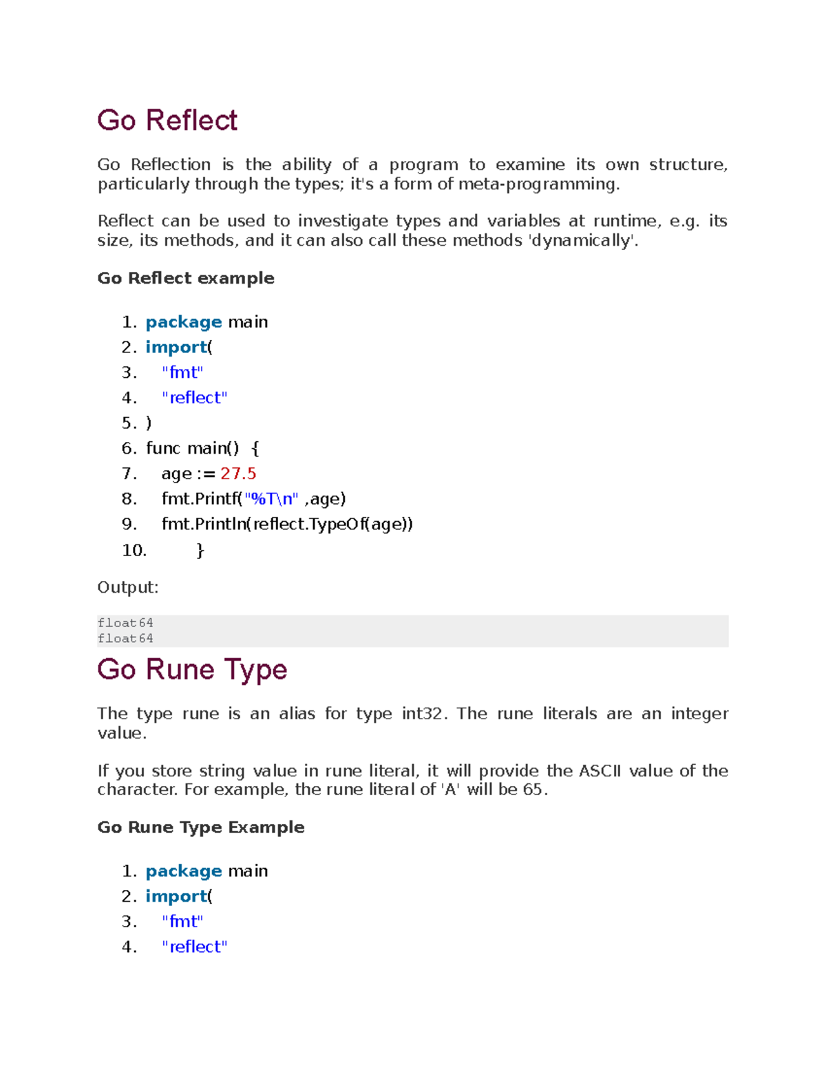 Go Reflect - Notes for better understanding of the concepts - Go ...