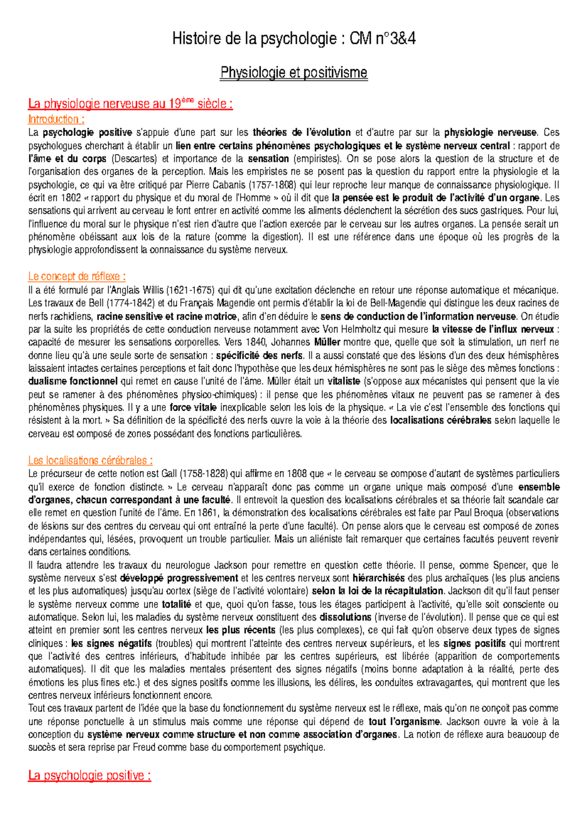Histoire de la psychologie CM3&4 - Histoire de la psychologie : CM n°3 ...