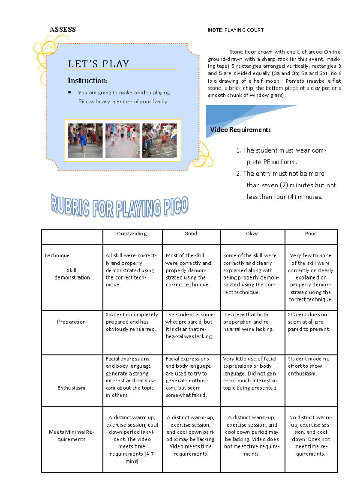 Lesson 8 Activity 3 - ASSESS - PATH-FIT 4 (Games, Sports, Outdoor ...