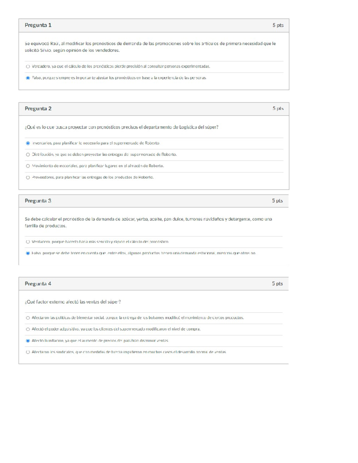 Producción 2, trabajo práctico 1. Calificación 95 - Pregunta 1 5 pts Se equivocó Raúl, al ...