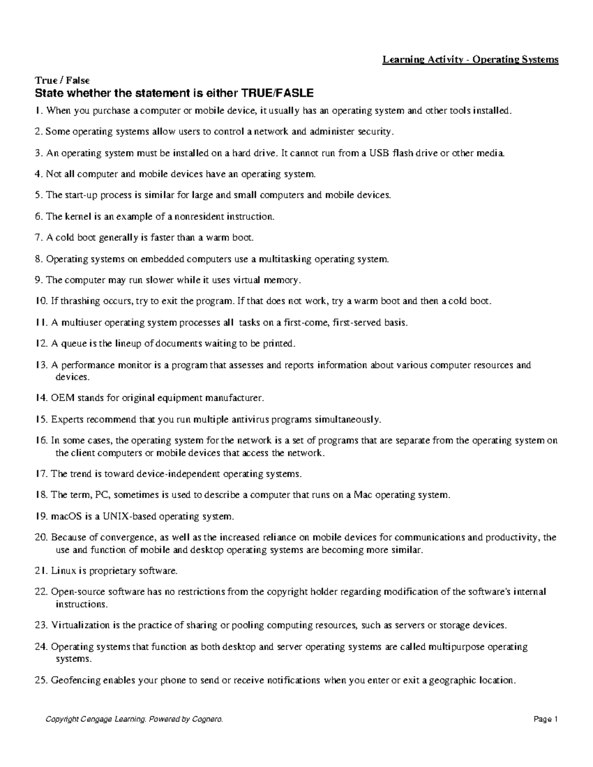 Document - True / False State whether the statement is either TRUE ...