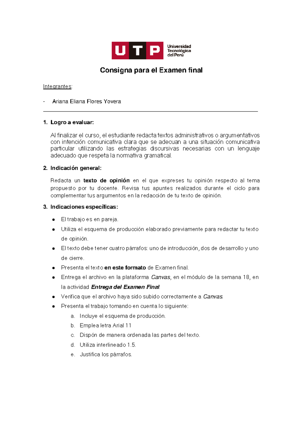 GC N04I Consigna EXFI 21C1M - Comprensión y Redacción de textos II - UTP - Studocu