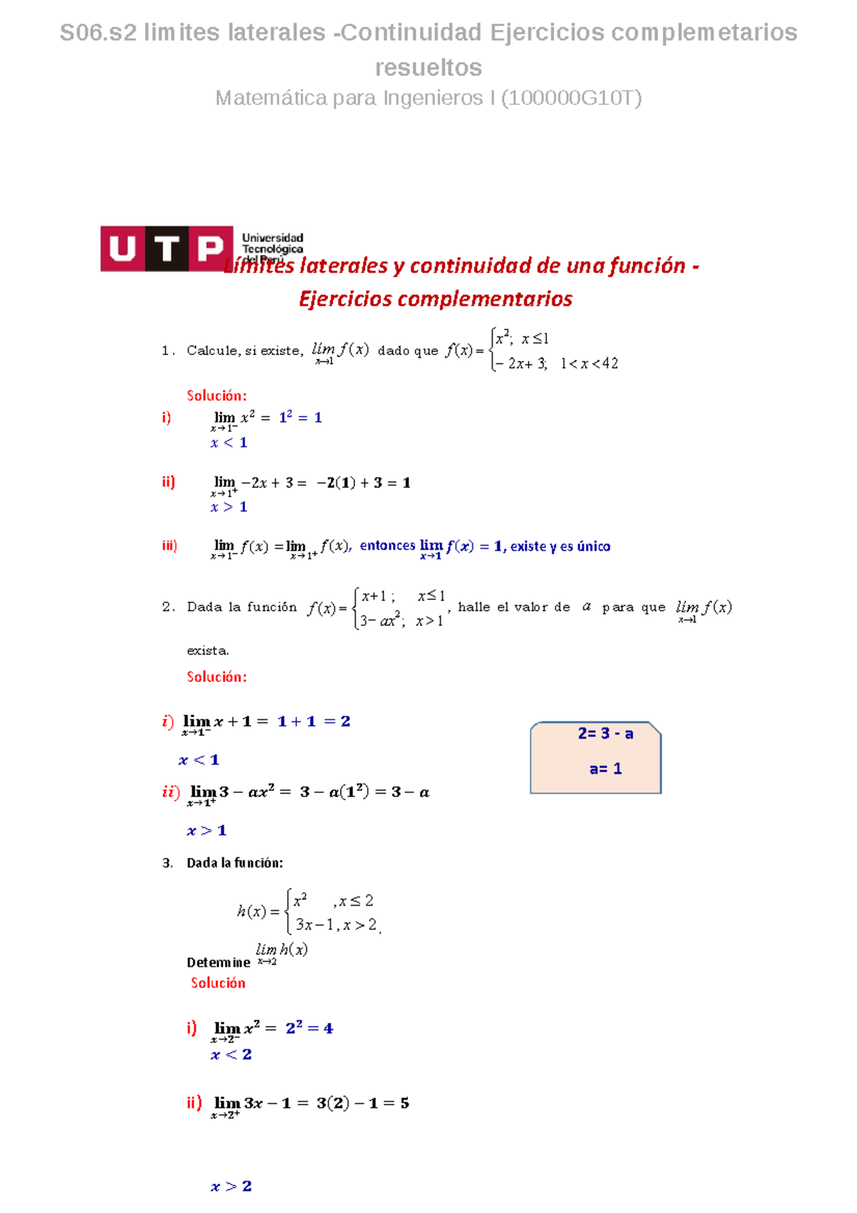 S06s2-limites-laterales-continuidad-ejercicios-complemetarios-resueltos ...