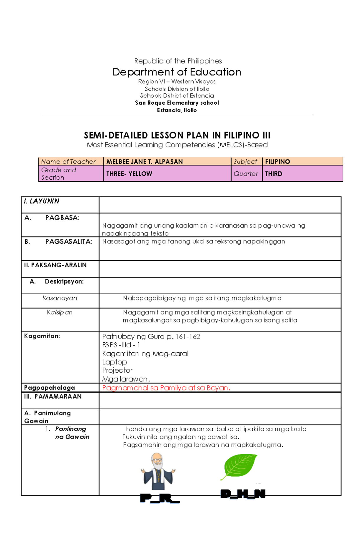 Filipino Week 2 - lpd - Republic of the Philippines Department of ...