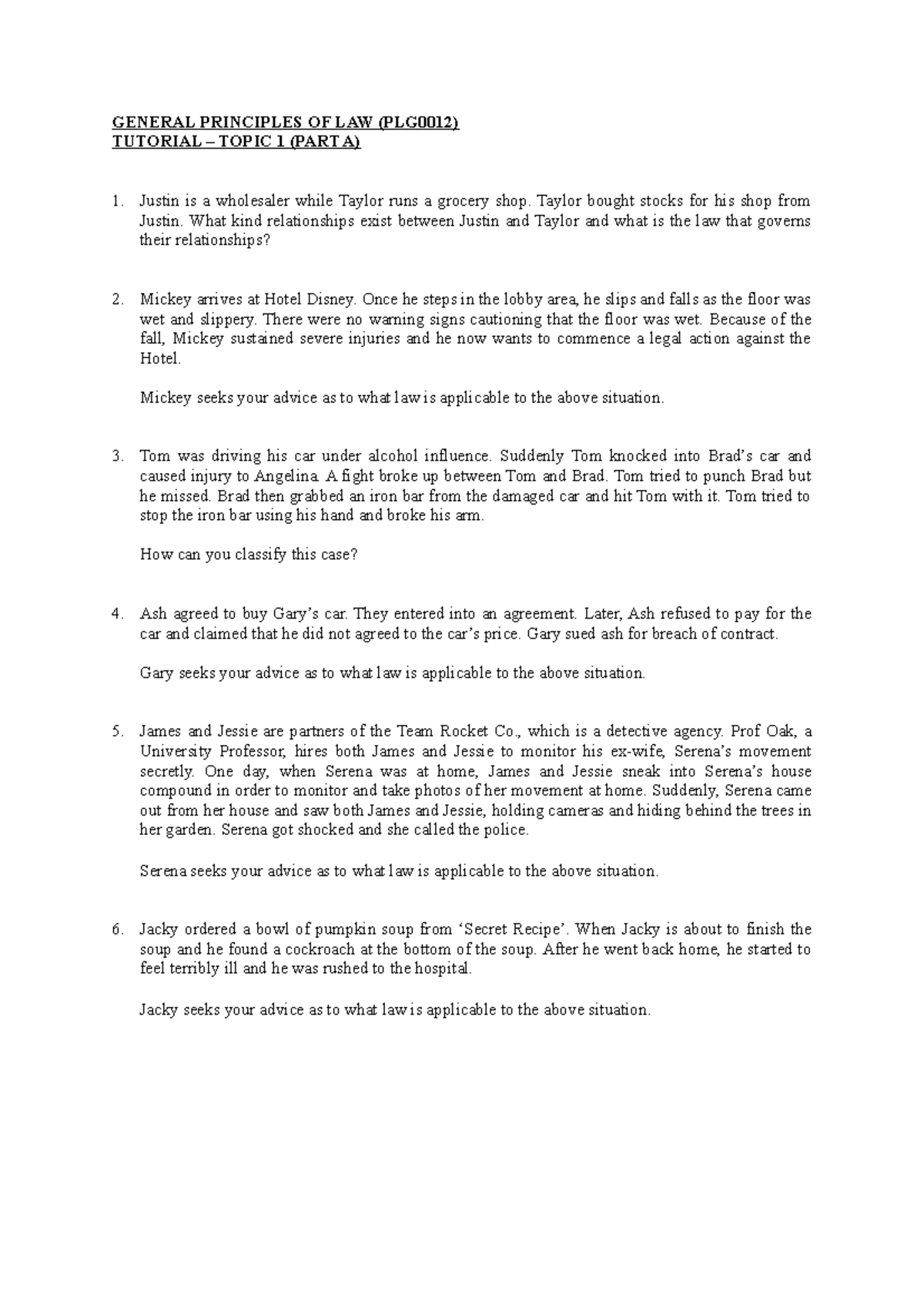 General Principles of Law - GENERAL PRINCIPLES OF LAW (PLG0012 ...