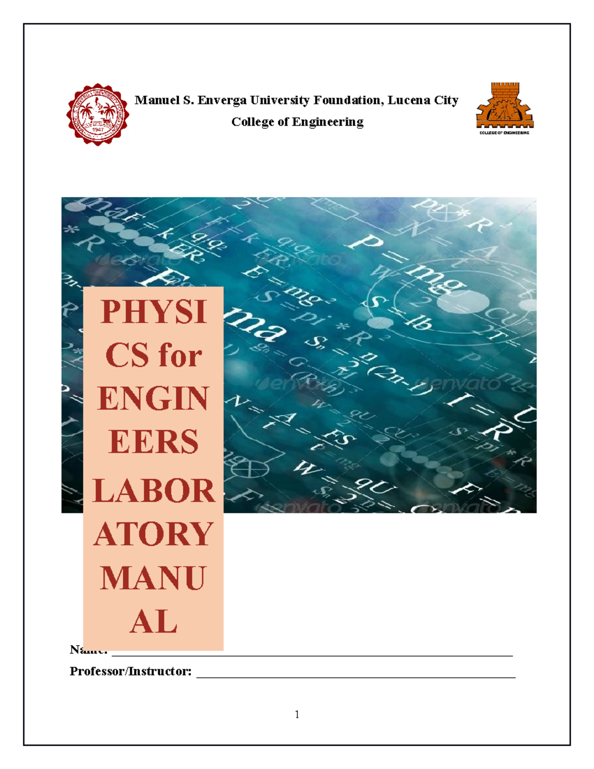 Physics for Engineers Laboratory Manual - Manuel S. Enverga University ...