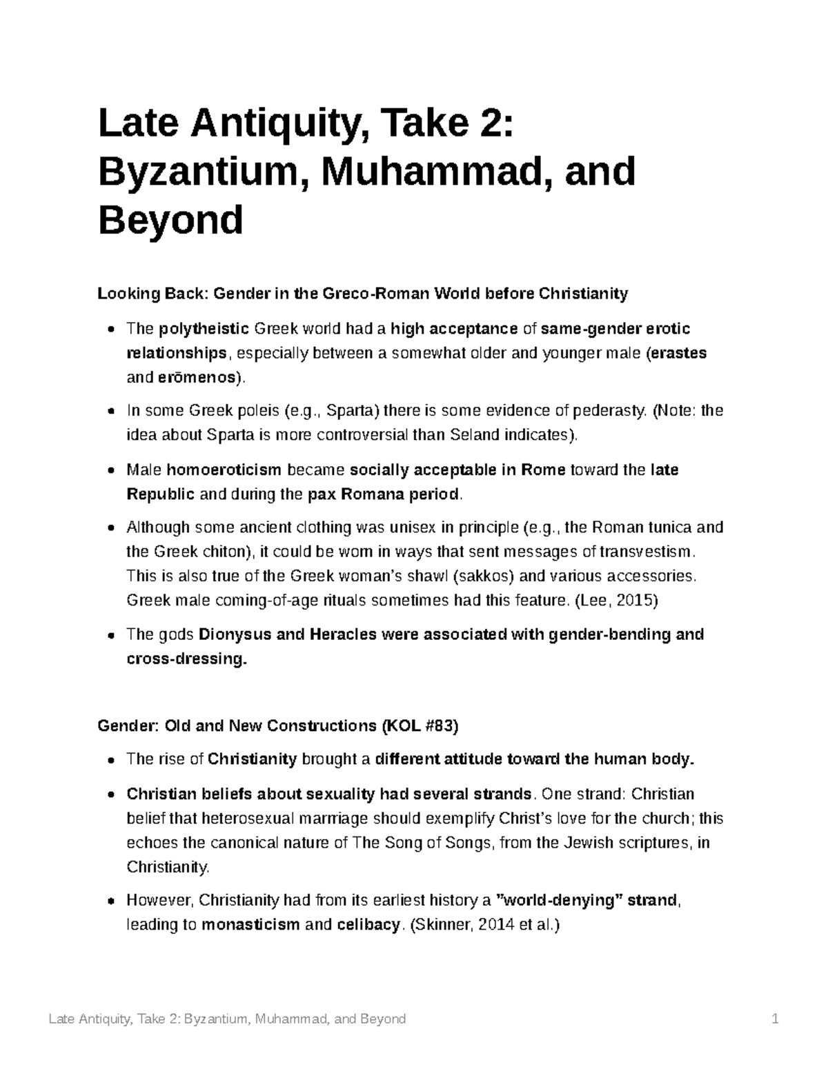 HI121 Lecture Notes: Late Antiquity Pt. 2 - Late Antiquity, Take 2 ...