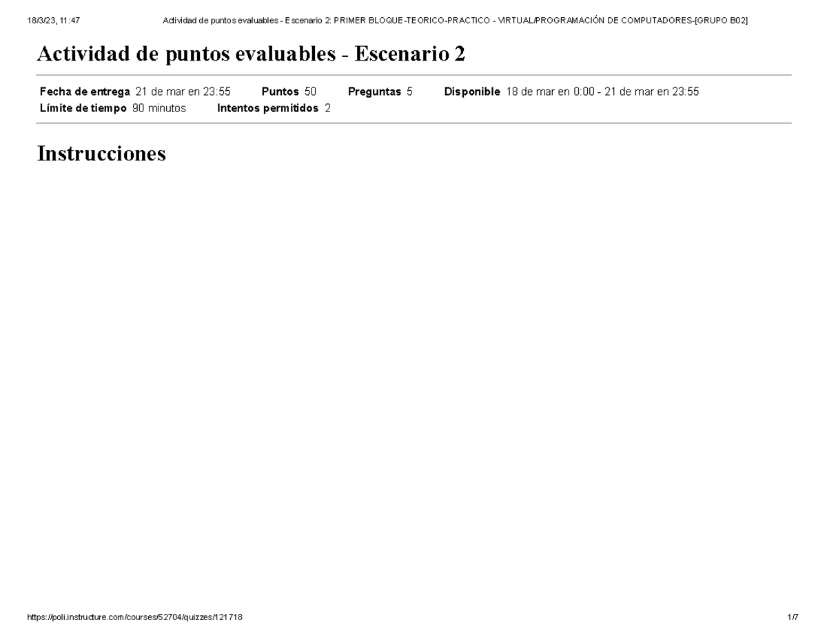 Programacion de computadores - Actividad de puntos evaluables - Escenario 2 Fecha de entrega 21 ...