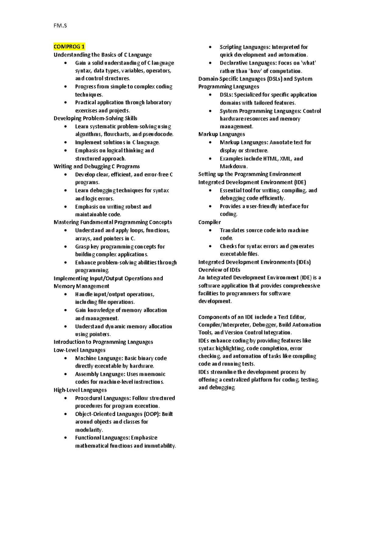 Comprog 1st Quiz Goodluck Comprog 1 Understanding The Basics Of C Language Gain A Solid 