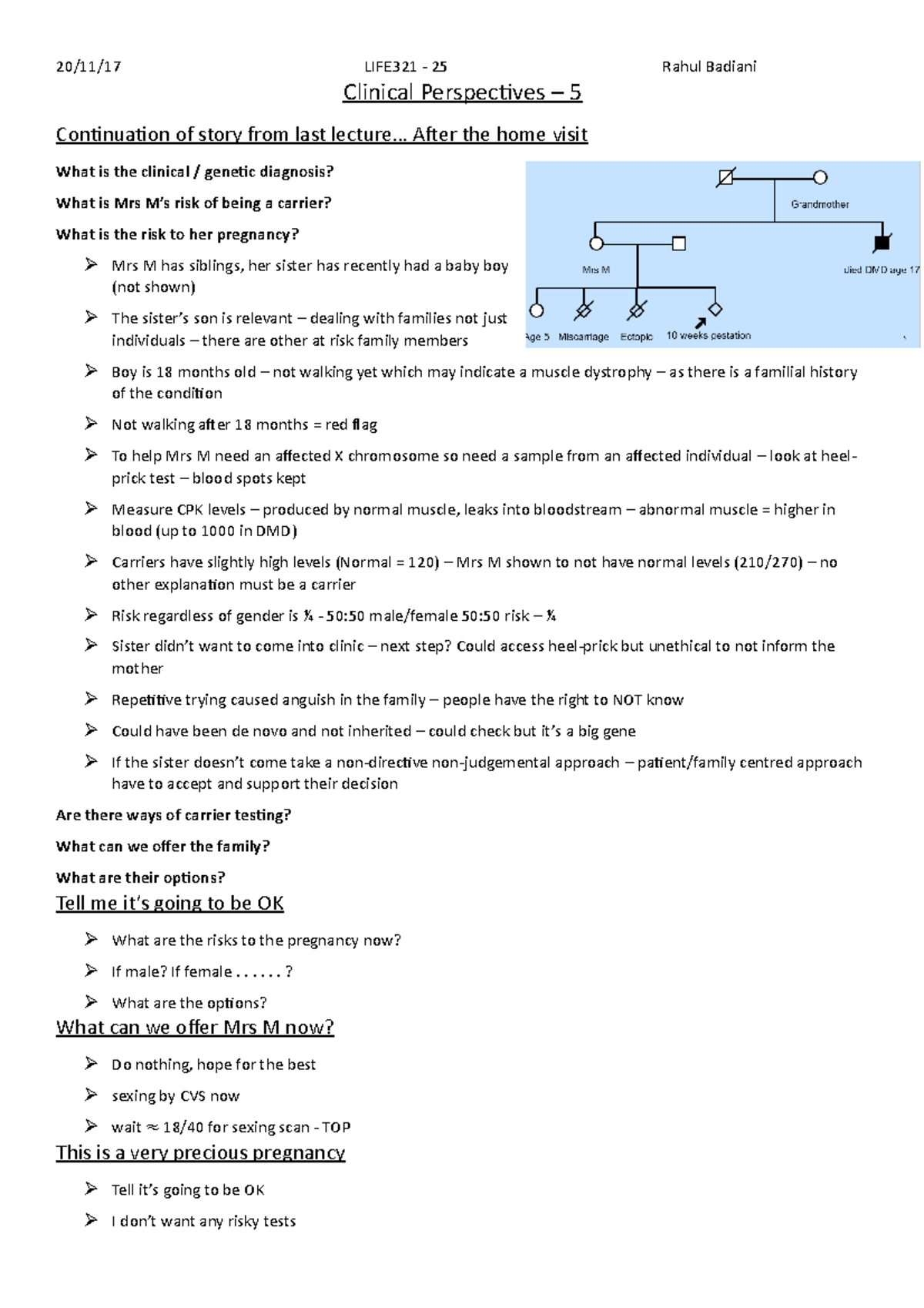 25 - Clinical Perspectives 5 - 20/11/17 LIFE321 - 25 Rahul Badiani ...