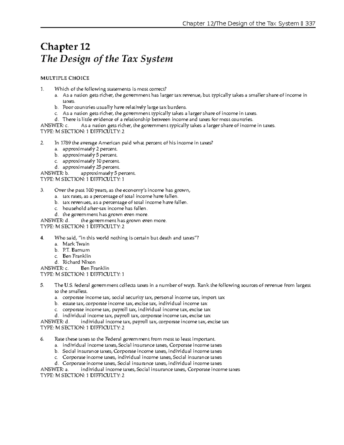 Chapter 12 - class notes plus practice exam - Chapter 12 The Design of ...