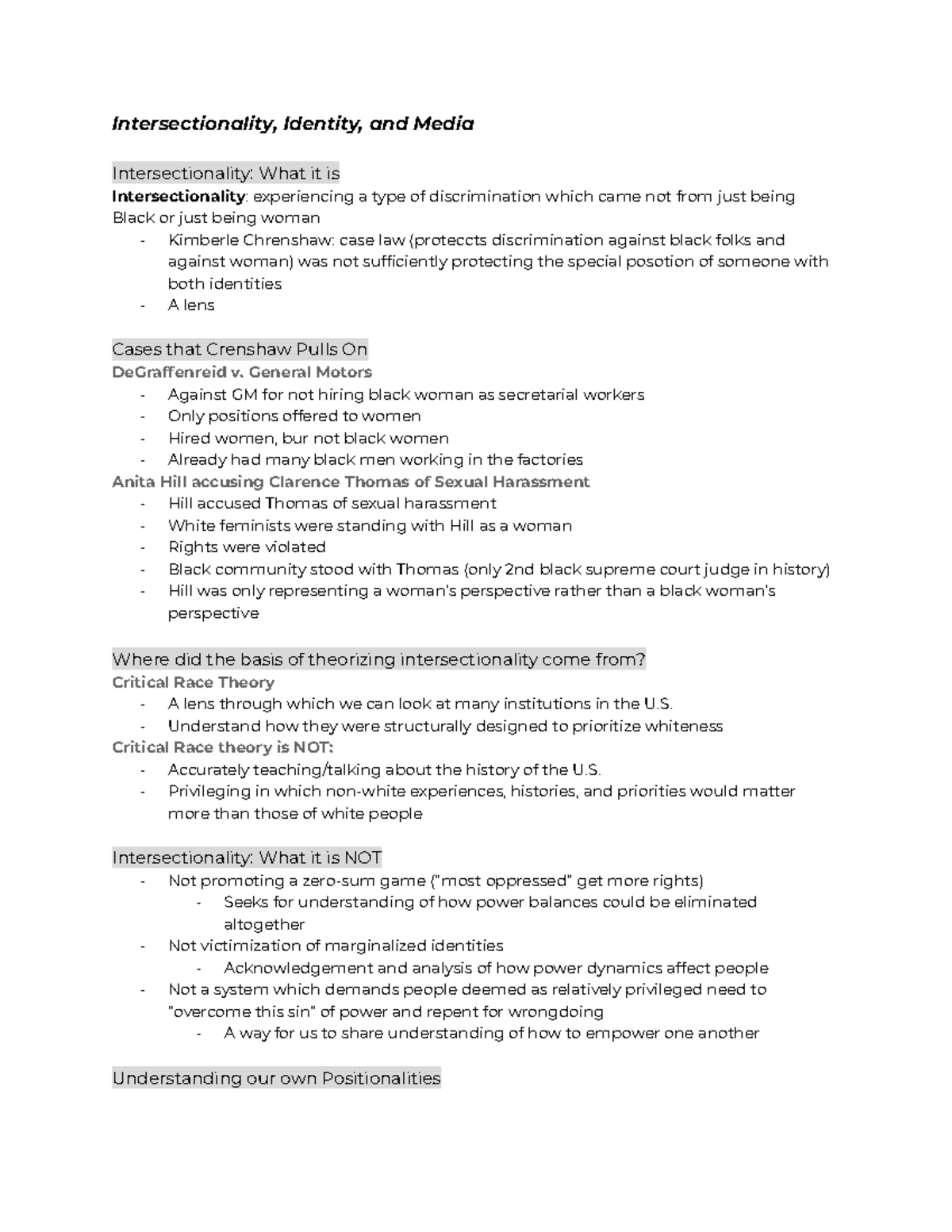 Intersectionality, Identity, and Media - Intersectionality, Identity ...