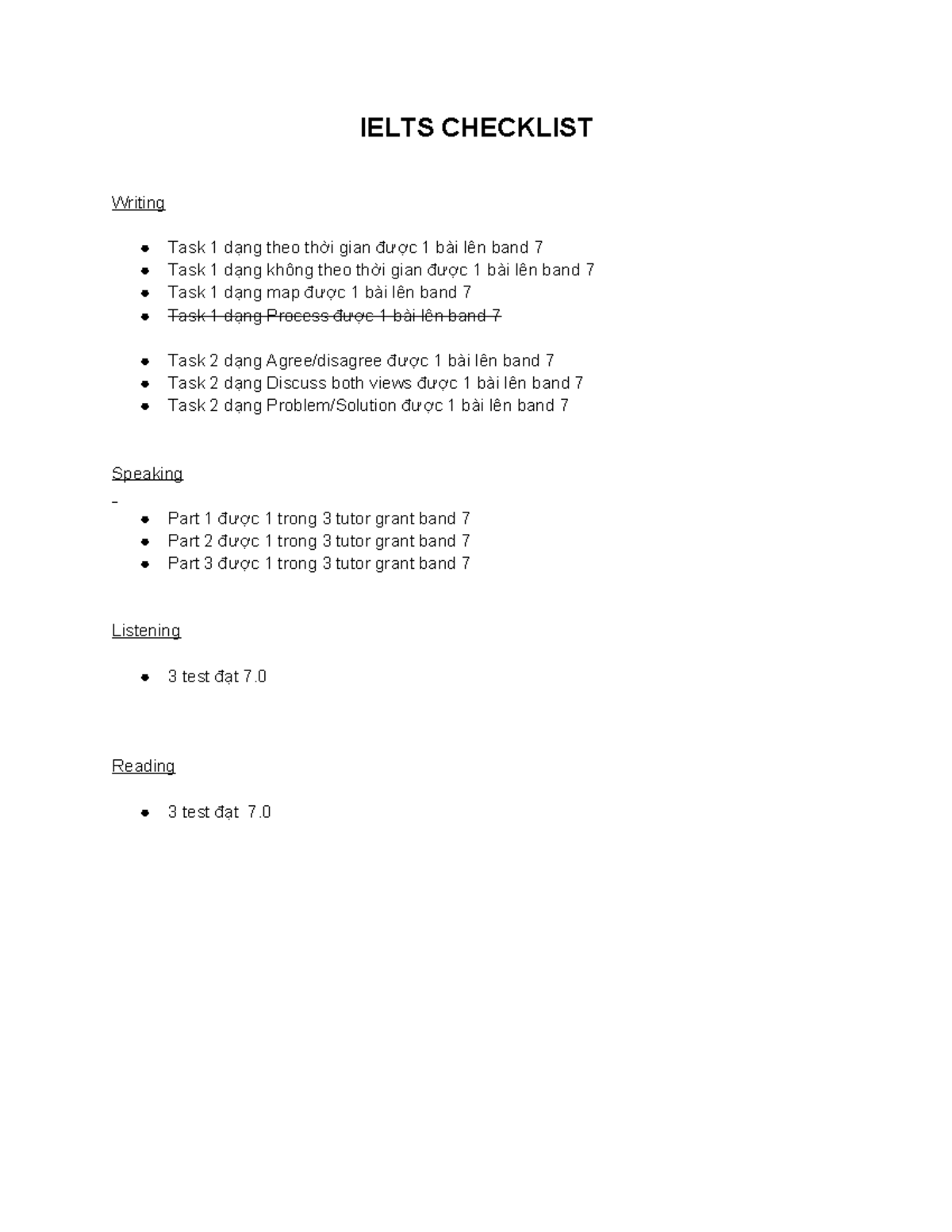 Ielts Checklistno - IELTS CHECKLIST Writing Task 1 dạng theo thời gian ...