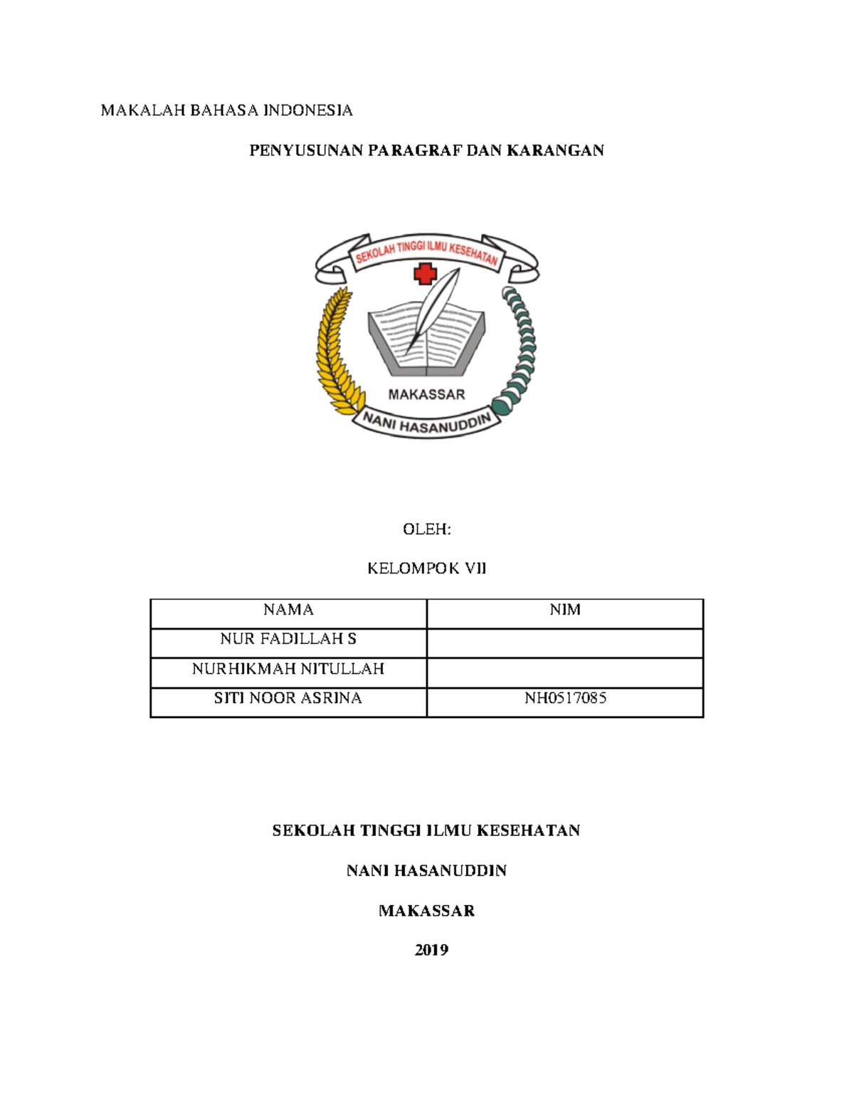 Pdfcoffee - just.. - MAKALAH BAHASA INDONESIA PENYUSUNAN PARAGRAF DAN KARANGAN OLEH: KELOMPOK ...