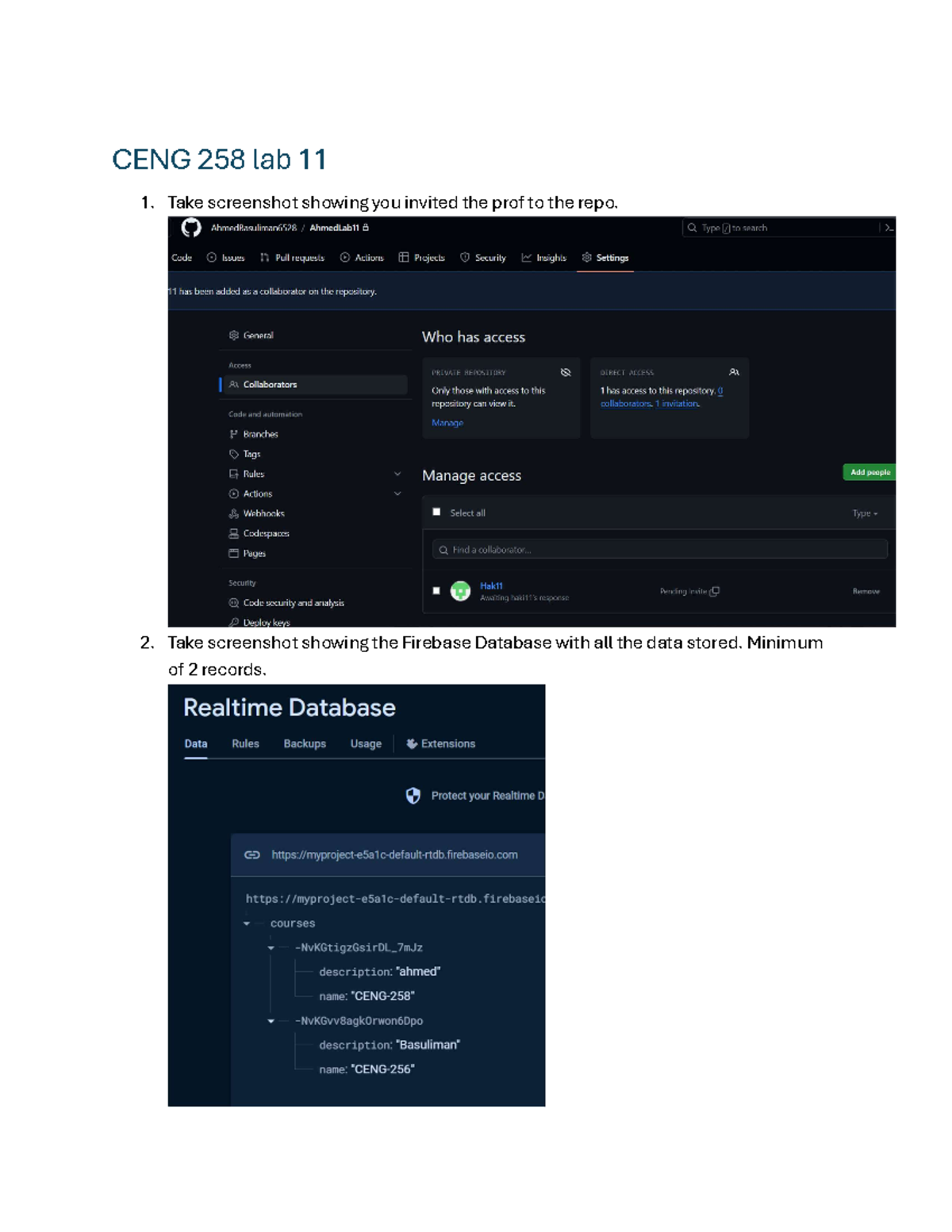 CENG lab 11 pdf - notes - CENG 258 lab 11 Take screenshot showing you ...