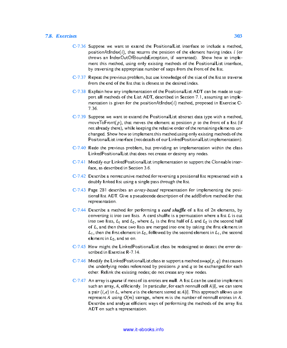 Data Structures and Algorithms in Java-33 - Exercises 303 C-7 Suppose ...