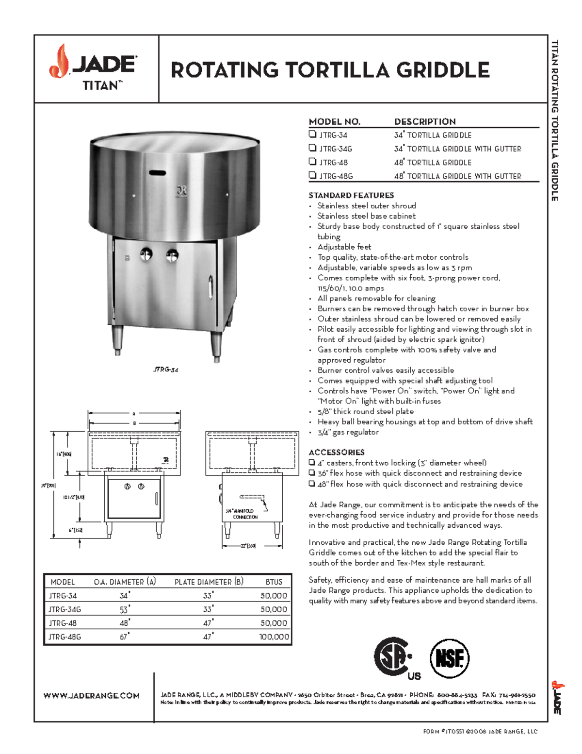 JTRG - libro - WWW.JADERANGE JADE RANGE, LLC., A MIDDLEBY COMPANY ...